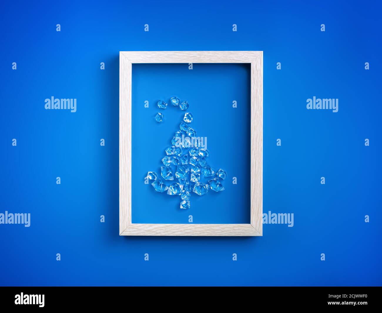 concept new year, Christmas. Christmas tree of ice crystals in frame ...