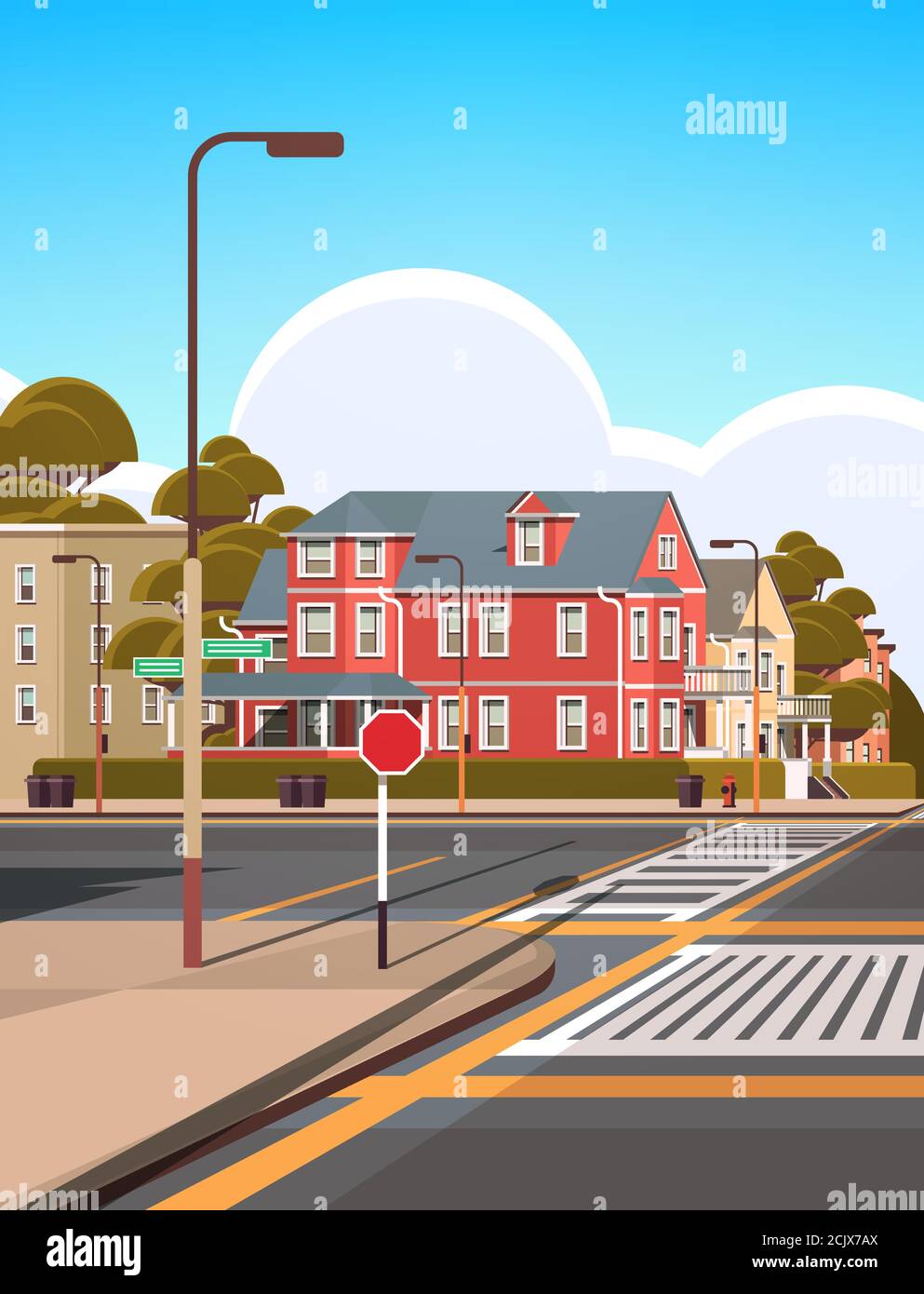 Cartoon Neighborhood Street