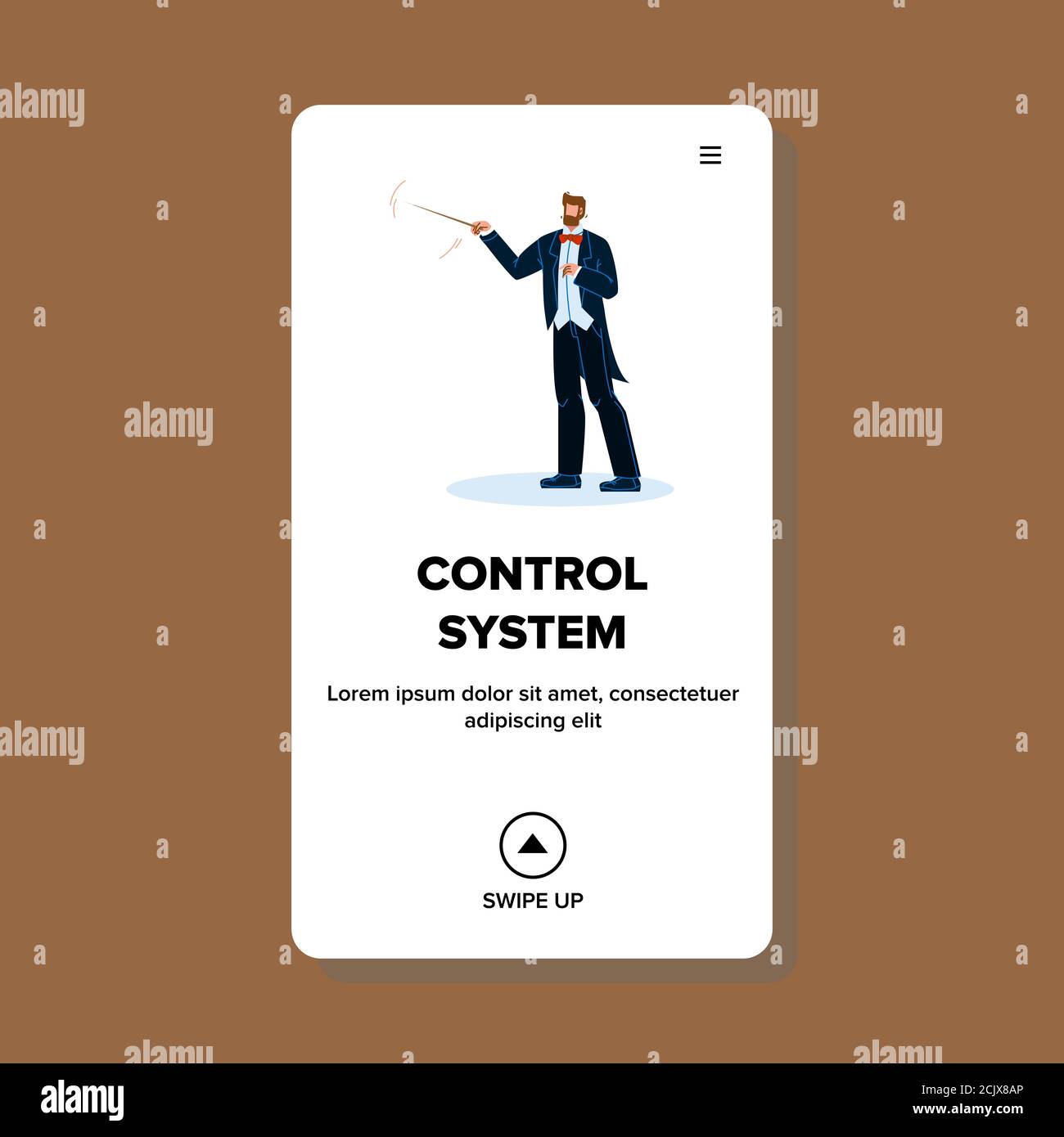 Control System And Support Businessman Vector Illustration Stock Vector ...