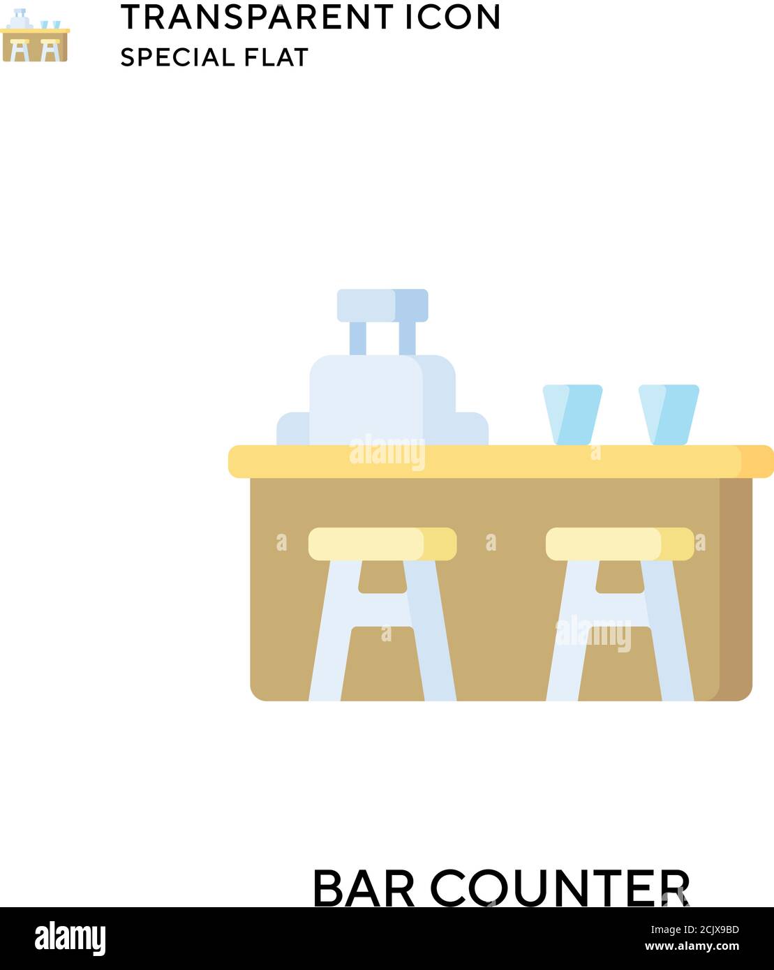 Bar counter vector icon. Flat style illustration. EPS 10 vector Stock ...