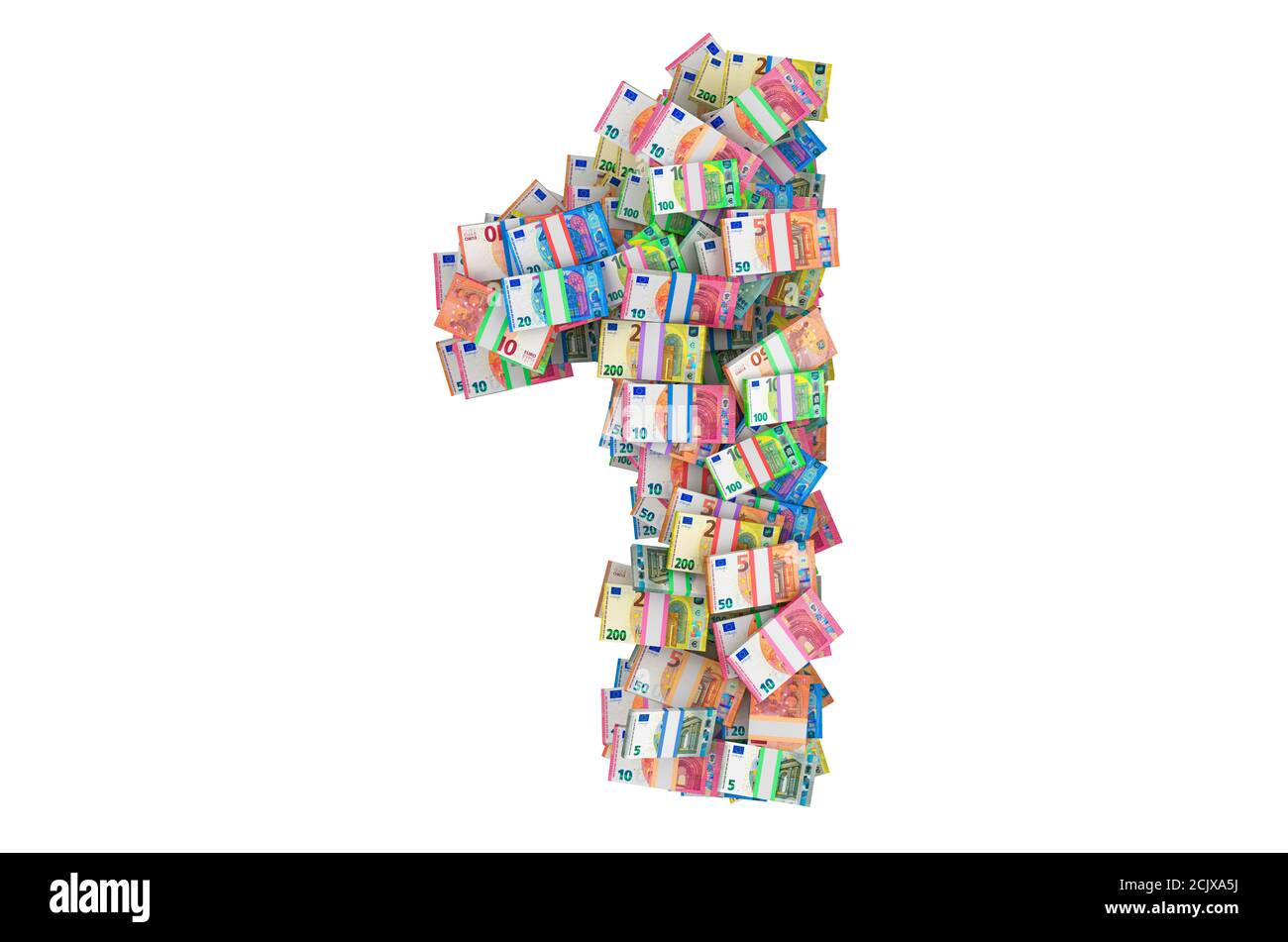 Number 1 from euro packs. 3D rendering isolated on white background ...