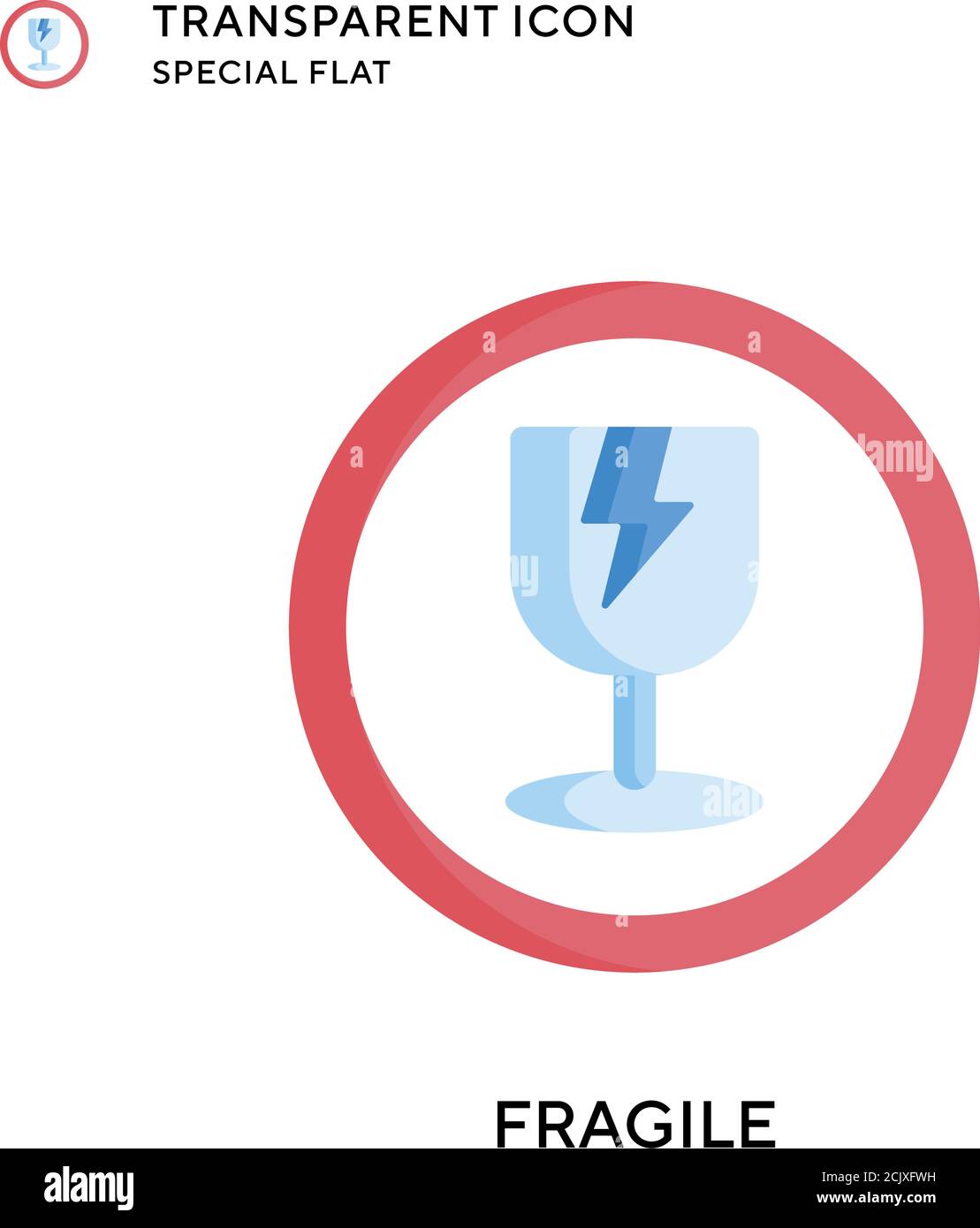 Fragile vector icon. Flat style illustration. EPS 10 vector Stock ...