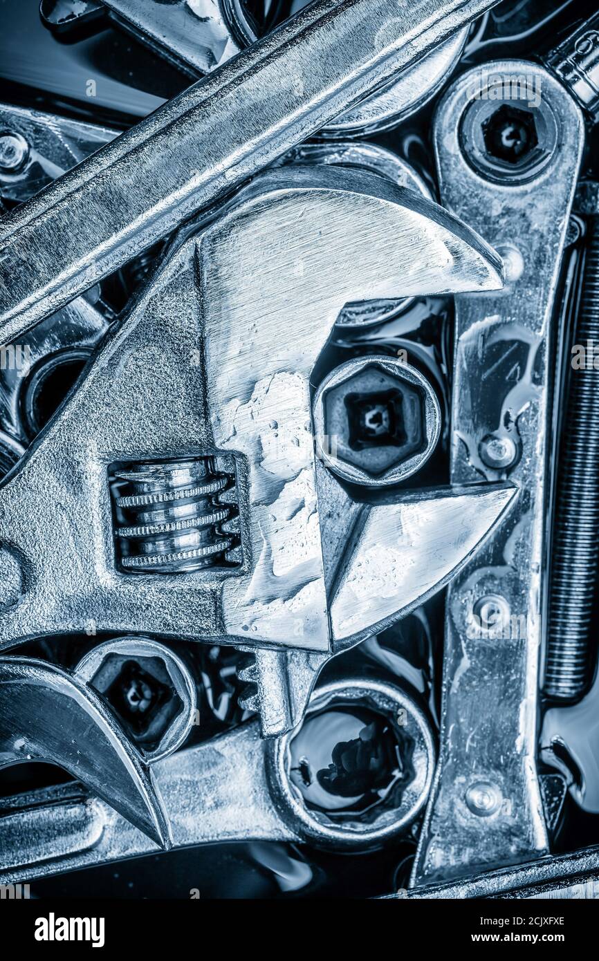Set of manual tools - Mechanic, Engineering, Maintenance Stock Photo ...