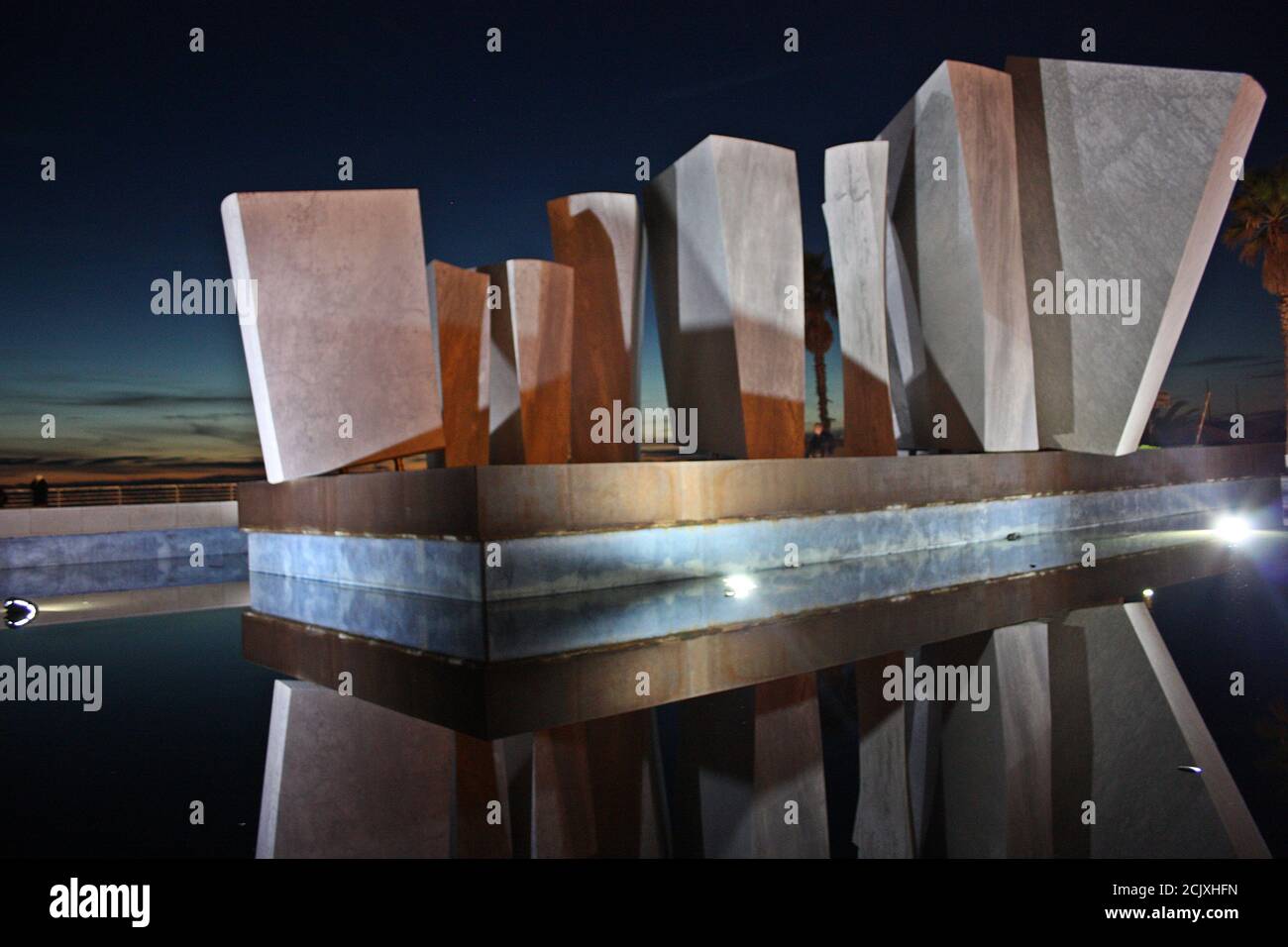 modern decorative architectural structure built entirely of Carrara ...