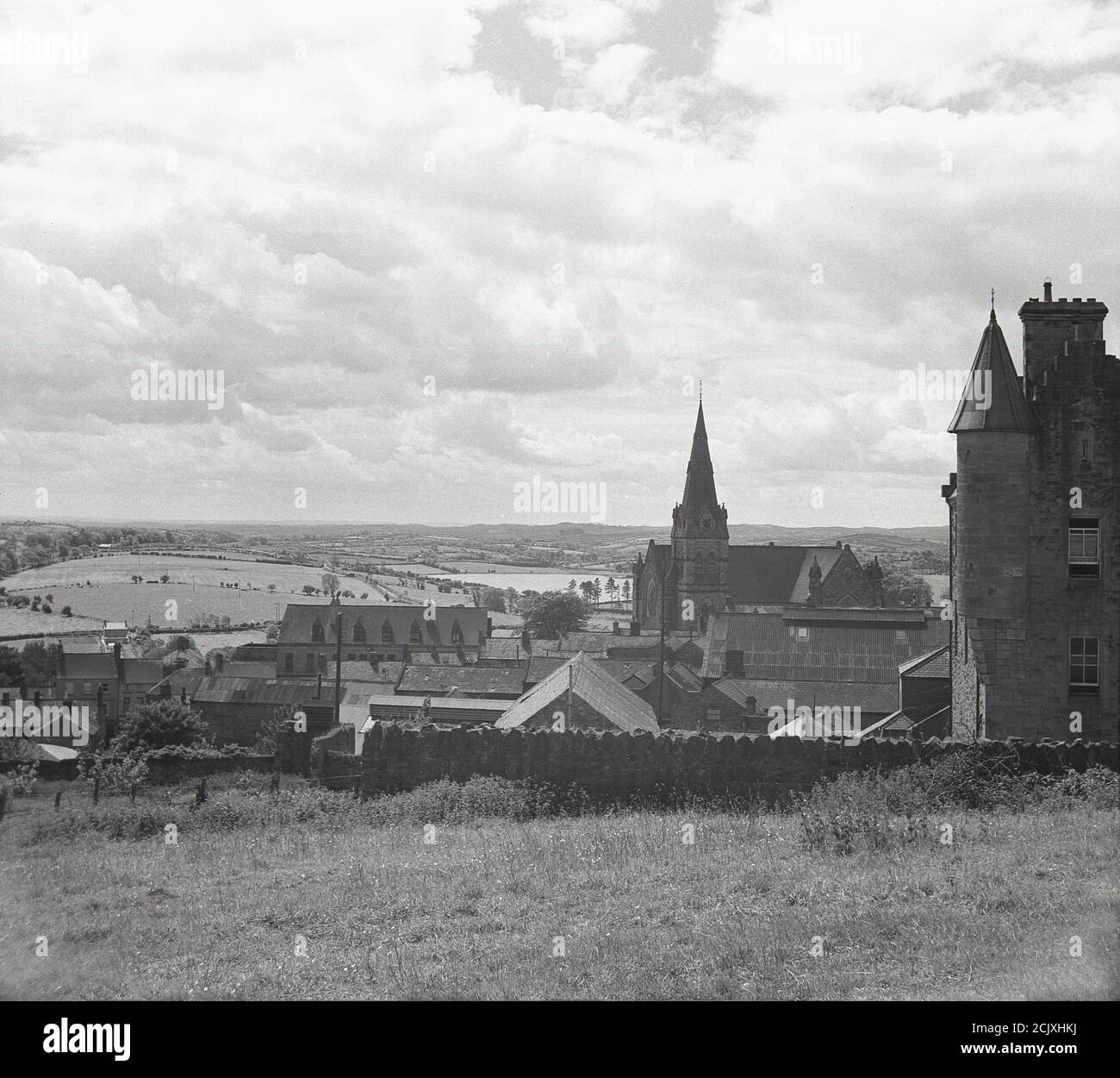 1950s, historical, view over Dungannon, Co Tyrone, Ulster, Northern ...
