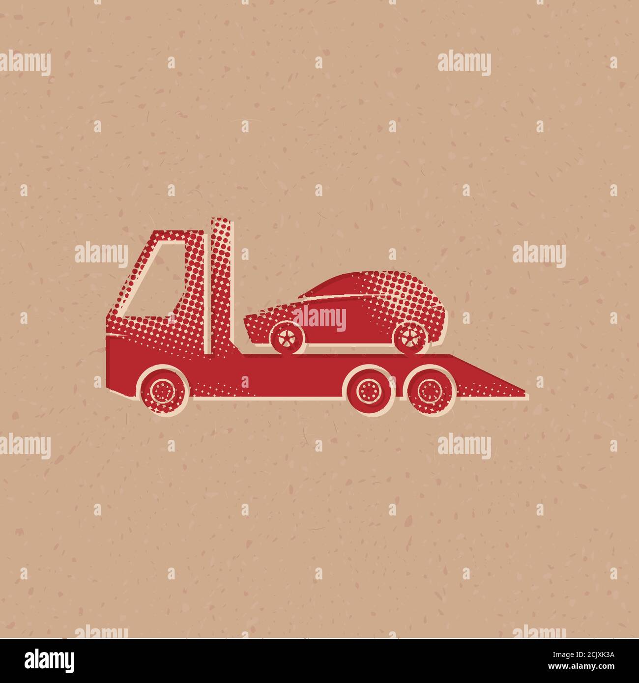 Car towing icons in halftone style. Automotive vehicle maintenance ...