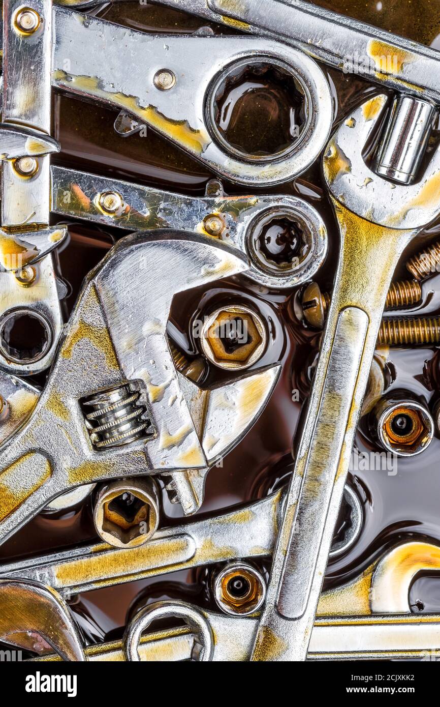 Set of manual tools - Mechanic, Engineering, Maintenance Stock Photo ...