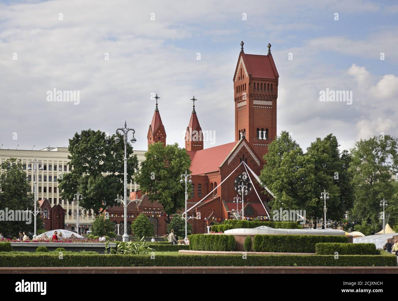 Church of Saints Simon and Helen - Red Church in Minsk. Belarus Stock ...