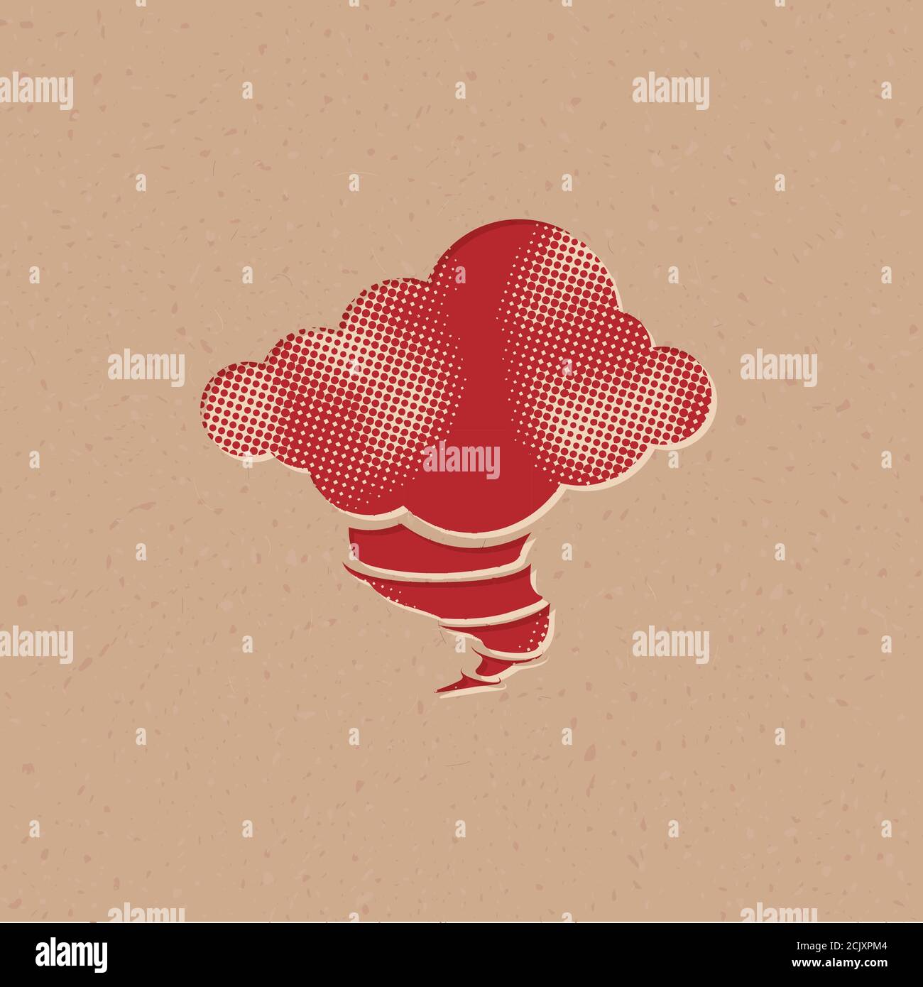 Storm icon in halftone style. Grunge background vector illustration ...