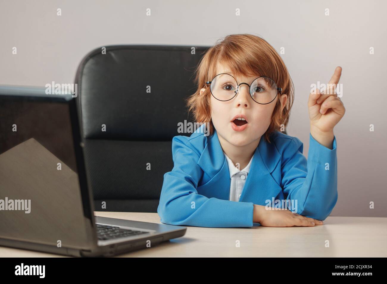 pleasant genius has made a discovery.idea , invention concept. isolated ...