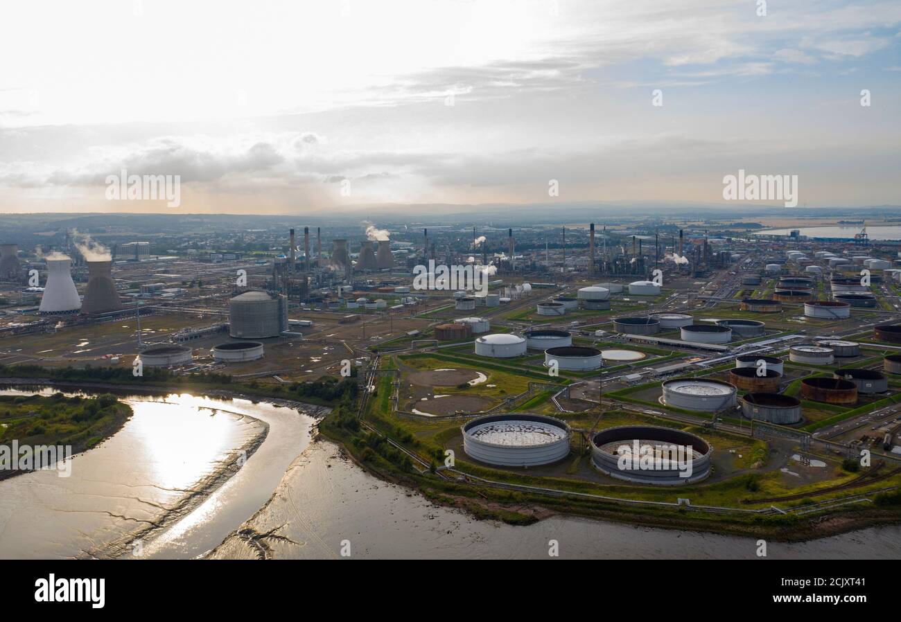 Aerial view of Grangemouth Refinery and port, Grangemouth, Scotland ...