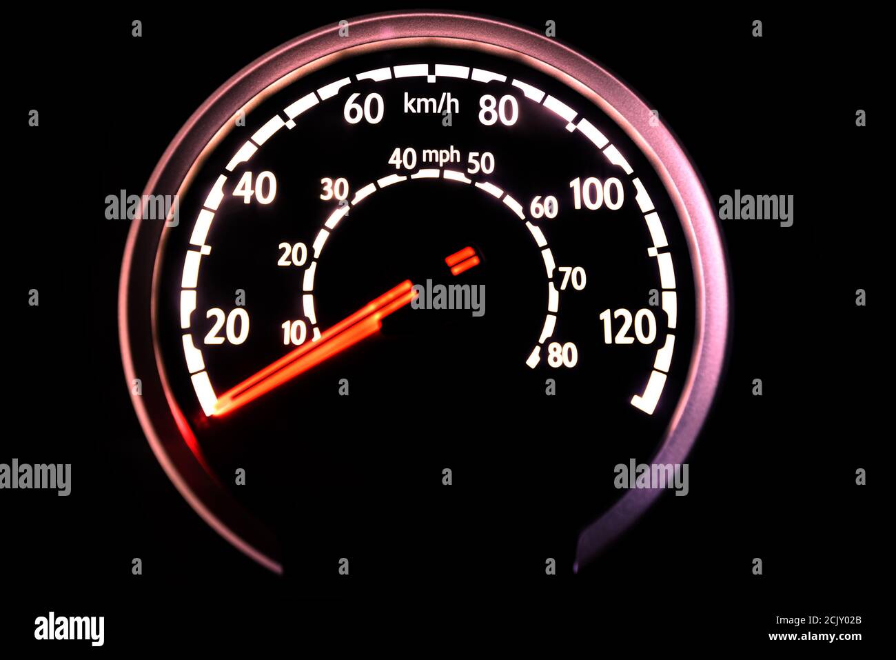 Specific speedometer on dark background. It comes from HGV truck ...