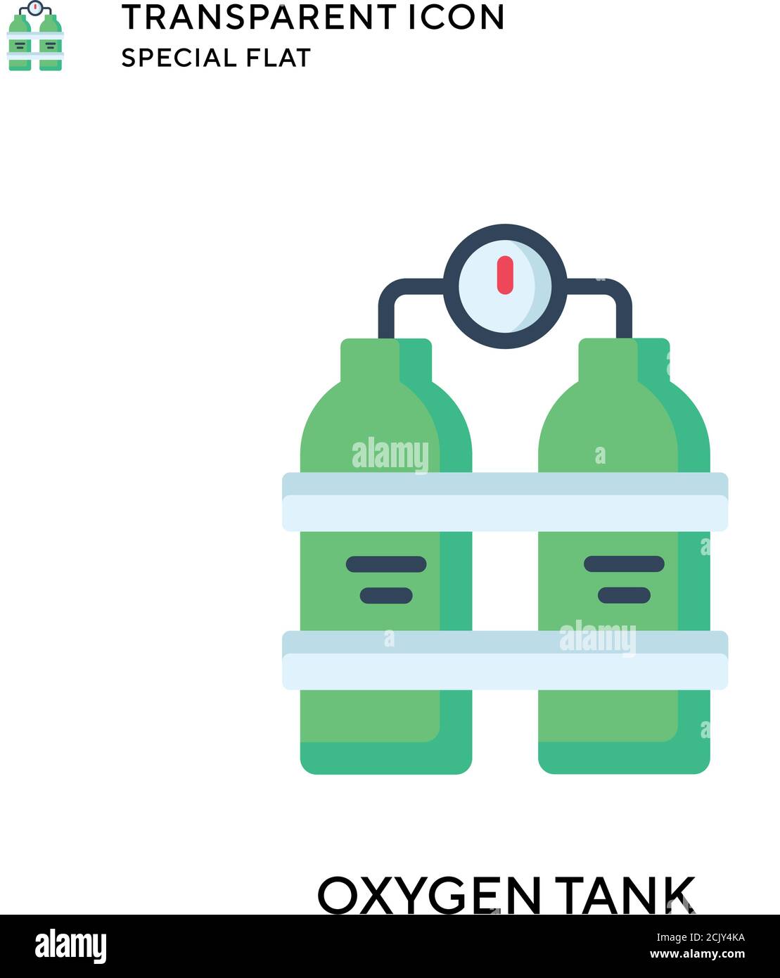 Oxygen tank vector icon. Flat style illustration. EPS 10 vector Stock ...