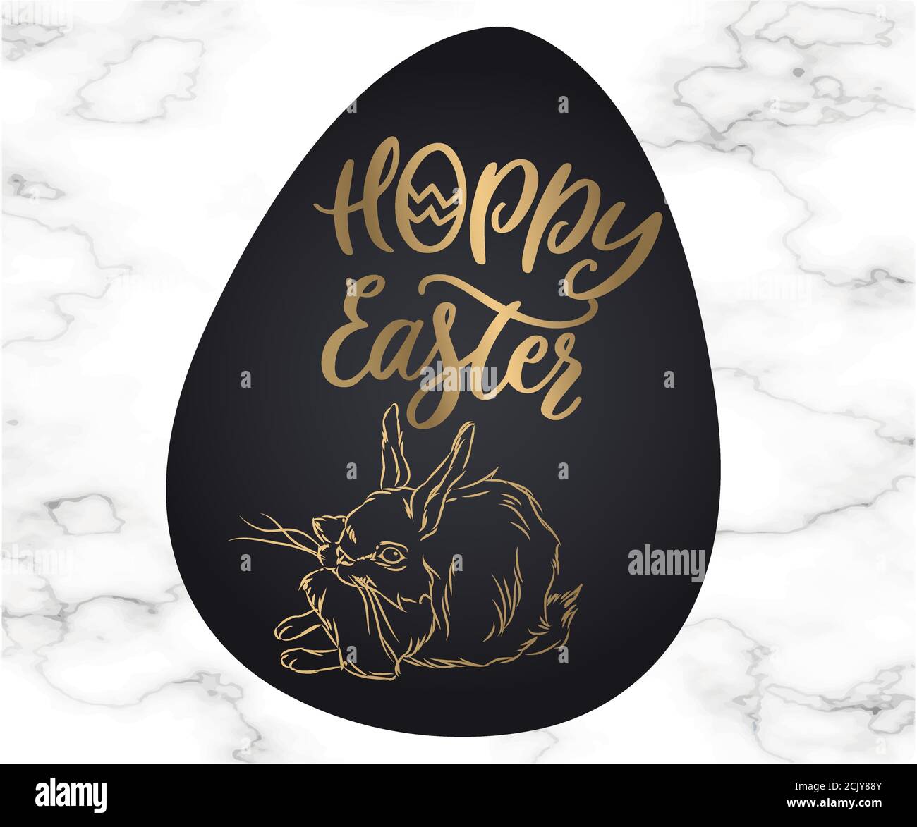 Happy easter labels set. Egg, rabbit, rabbit symbol. Lettering ...