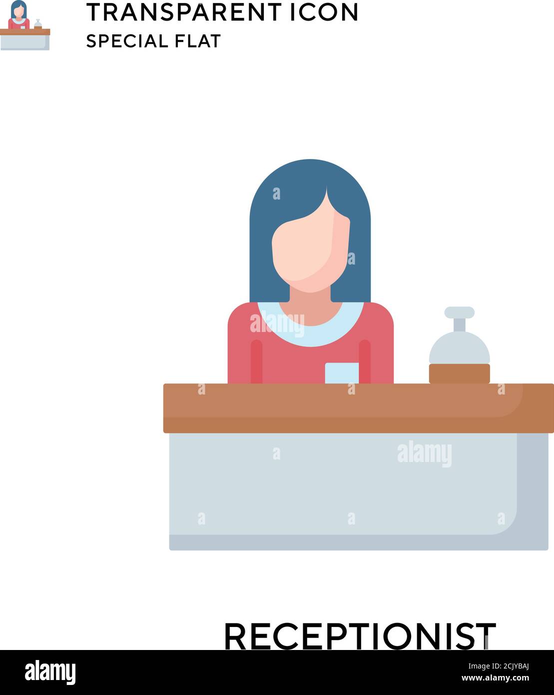 Receptionist vector icon. Flat style illustration. EPS 10 vector Stock ...