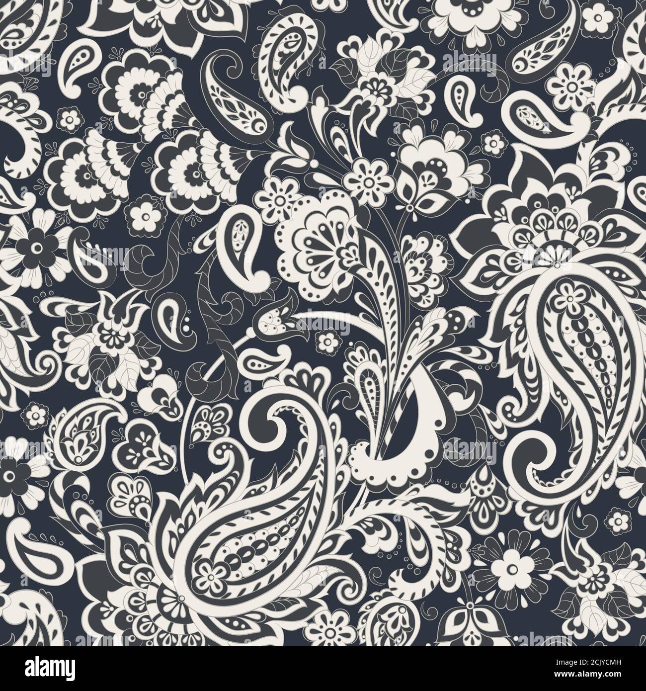 Seamless Paisley pattern. Floral vector illustration Stock Vector Image ...