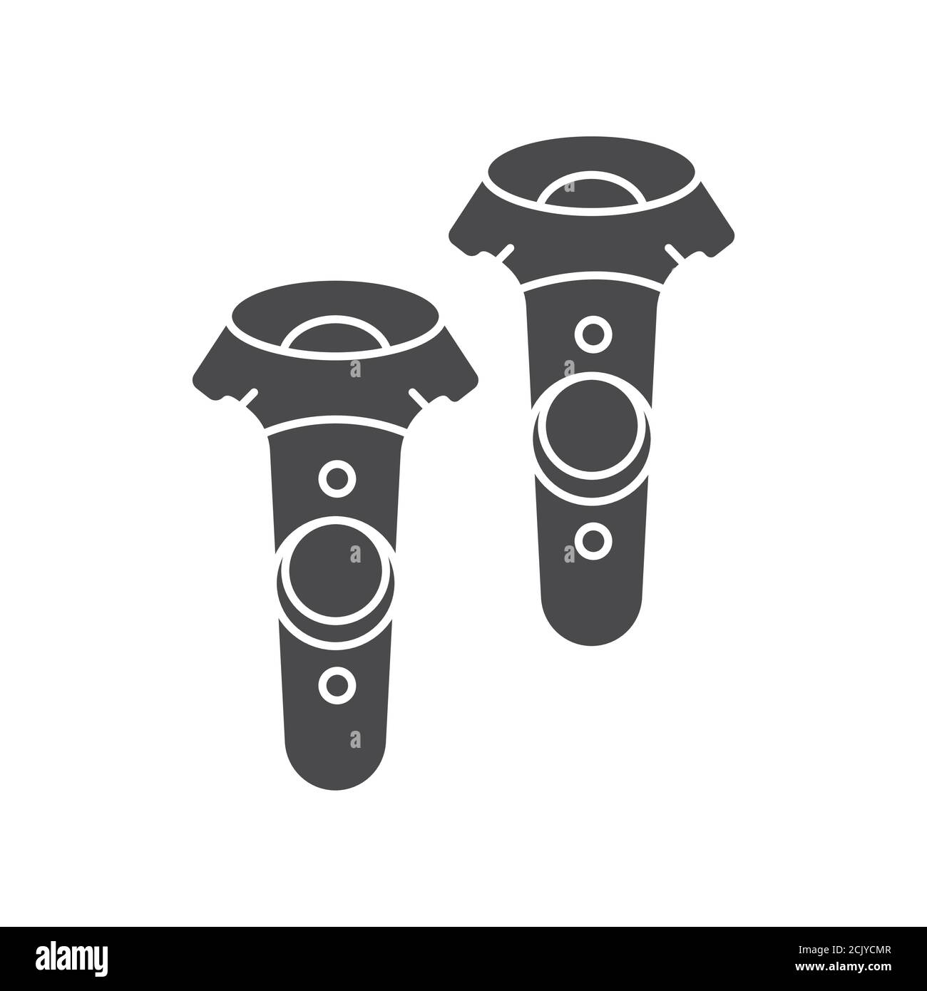 VR controllers black glyph icon. Virtual reality experience. Innovative ...