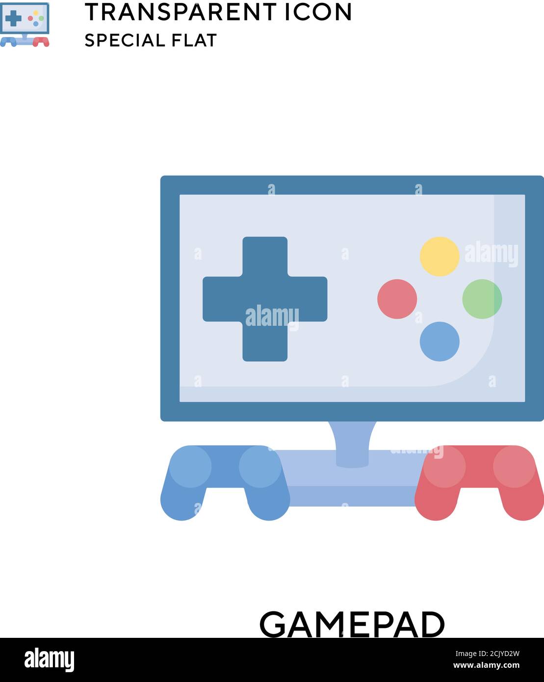 Gamepad vector icon. Flat style illustration. EPS 10 vector Stock ...