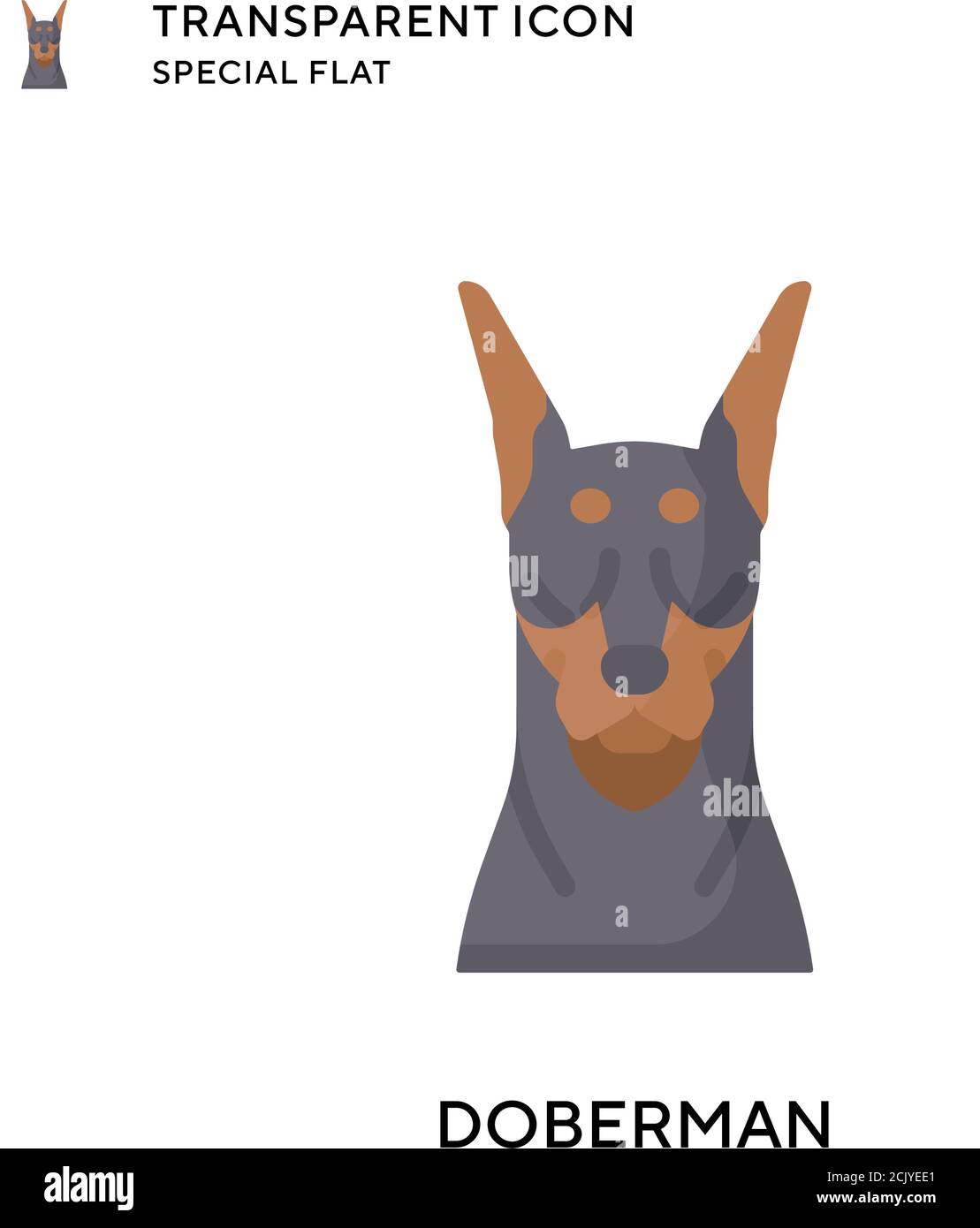 Doberman vector icon. Flat style illustration. EPS 10 vector Stock ...