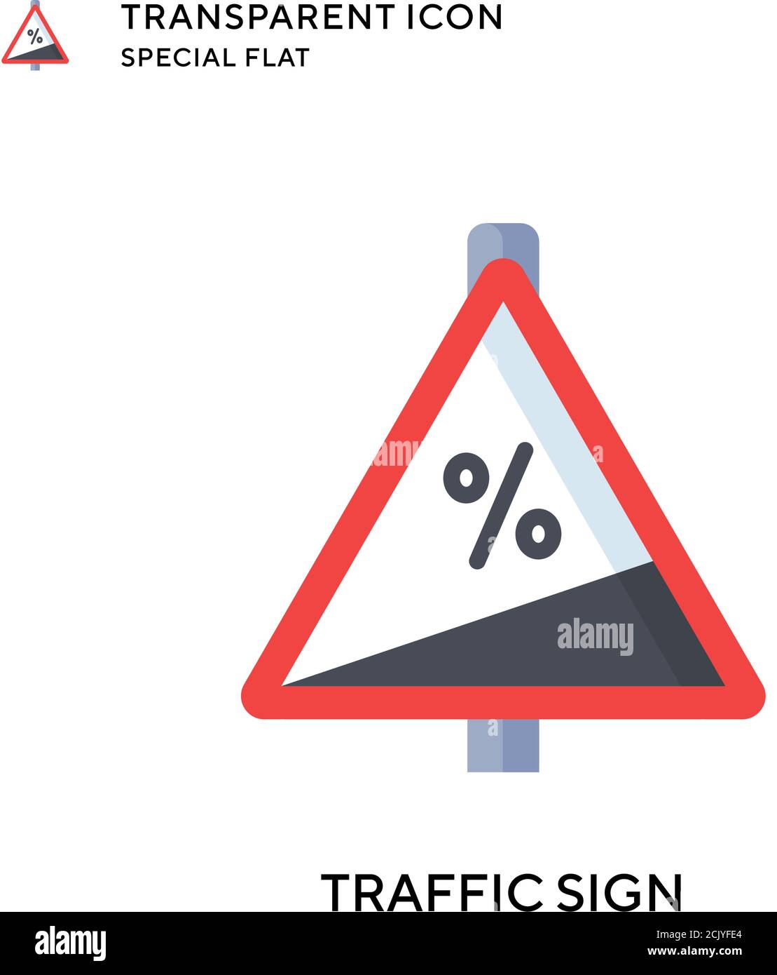 Traffic sign vector icon. Flat style illustration. EPS 10 vector Stock ...