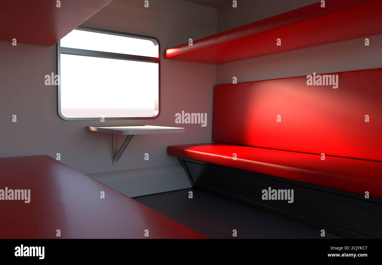 3d illustration of a Train coupe Stock Photo - Alamy