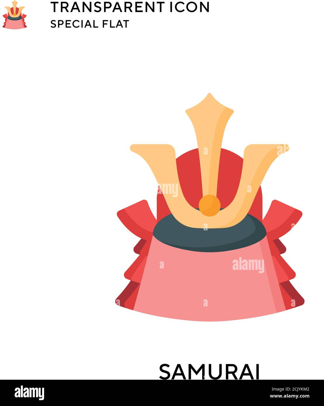 Japanese samurai mask icon flat hi-res stock photography and images - Alamy