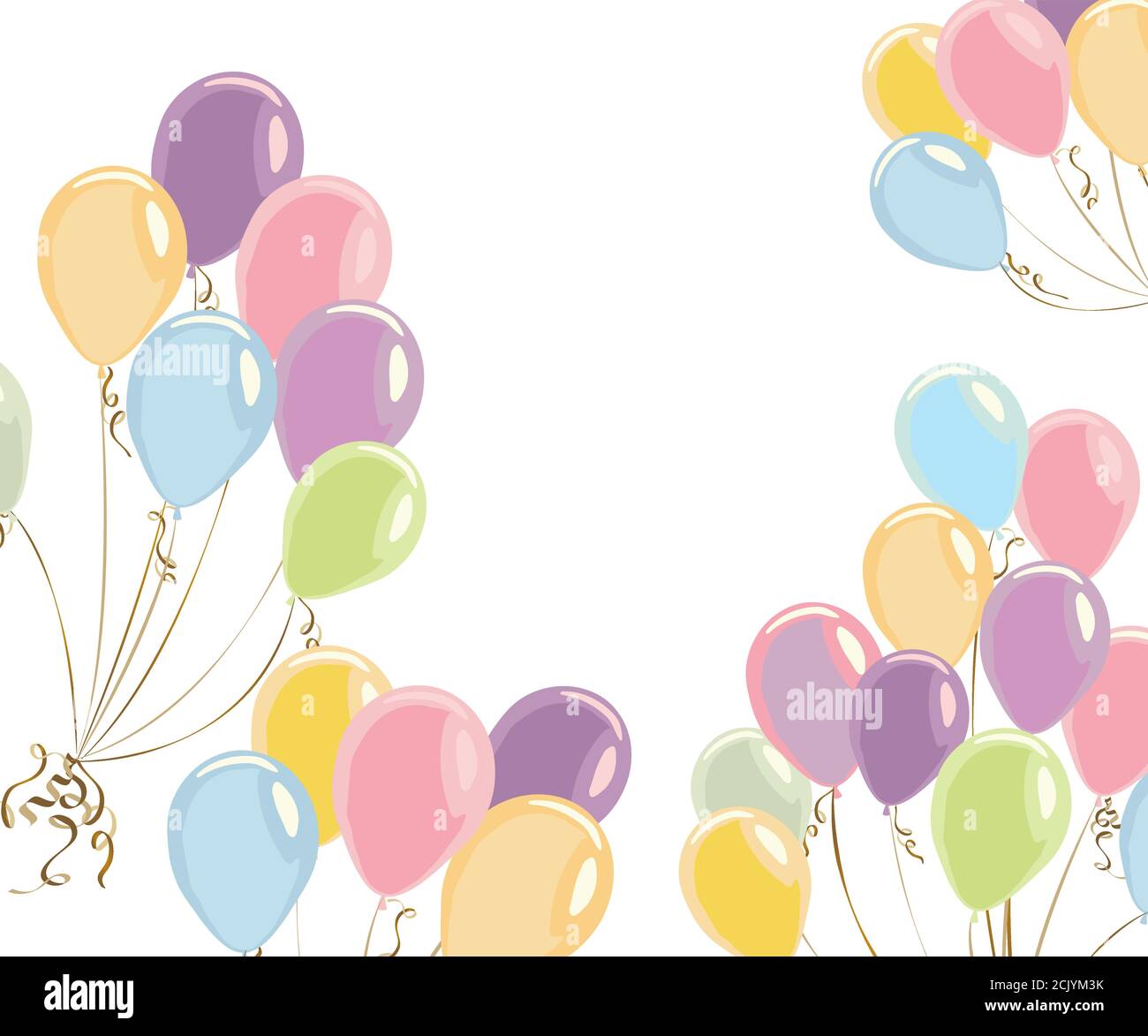 Colorful pastel color balloons isolated on white, celebrate party ...