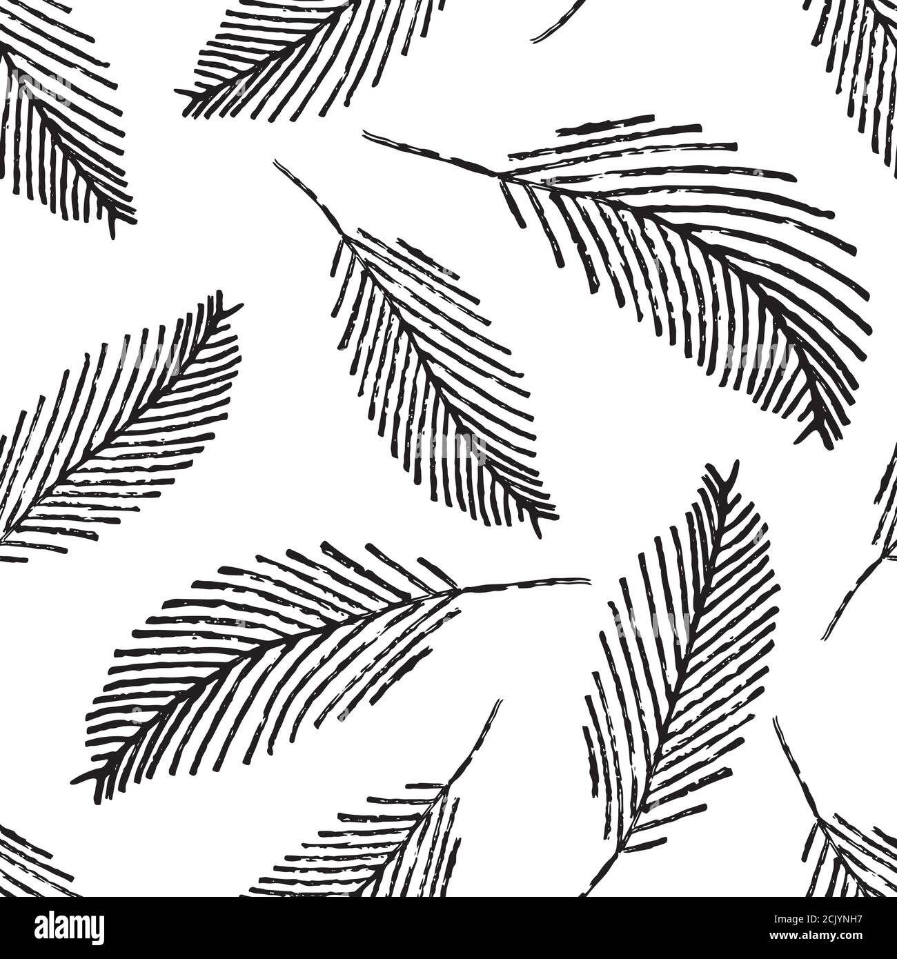 Lino print leaves black and white Stock Vector Images - Alamy