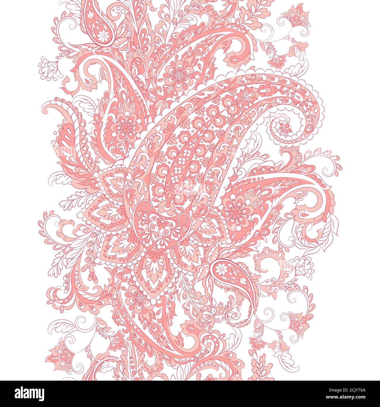 Paisley seamless border pattern. Vector ethnic ornament Stock Vector ...