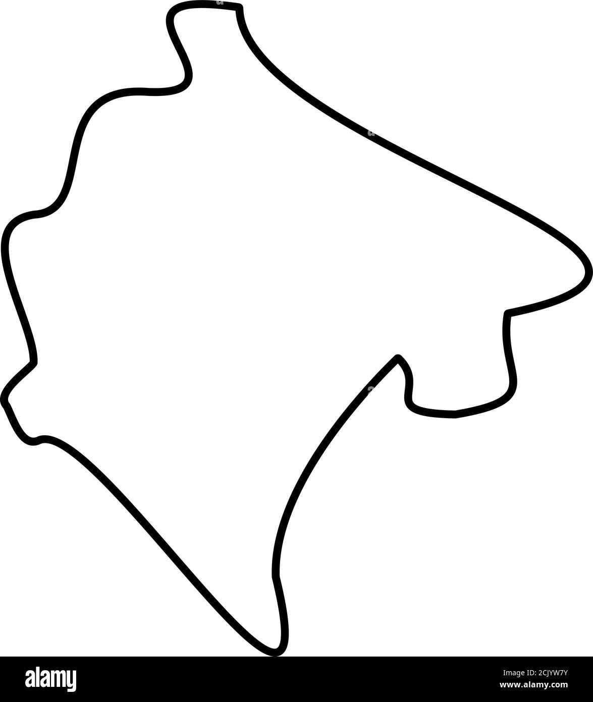 Montenegro - solid black outline border map of country area. Simple ...