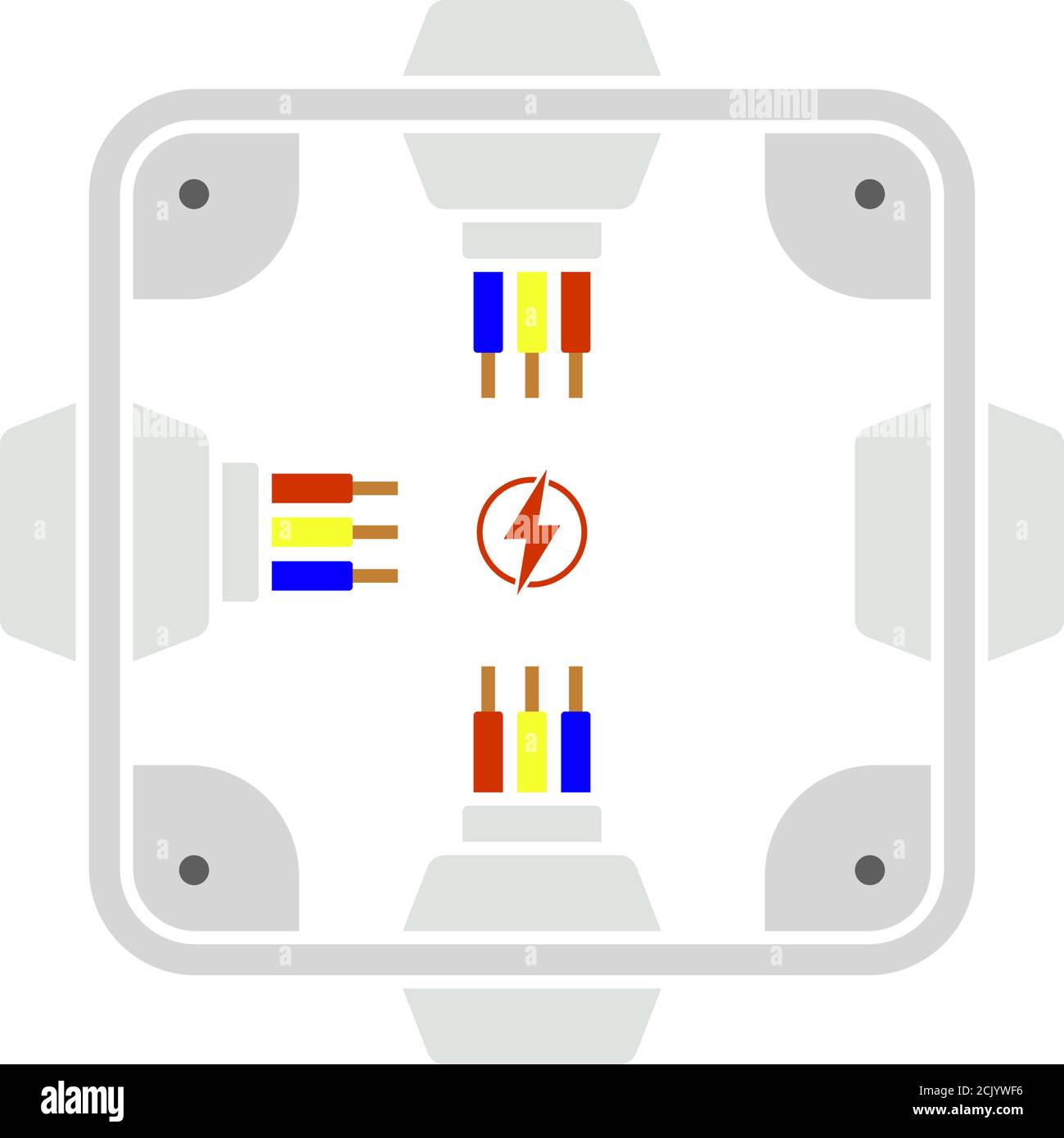 Electrical Junction Box Icon. Flat Color Design. Vector Illustration ...