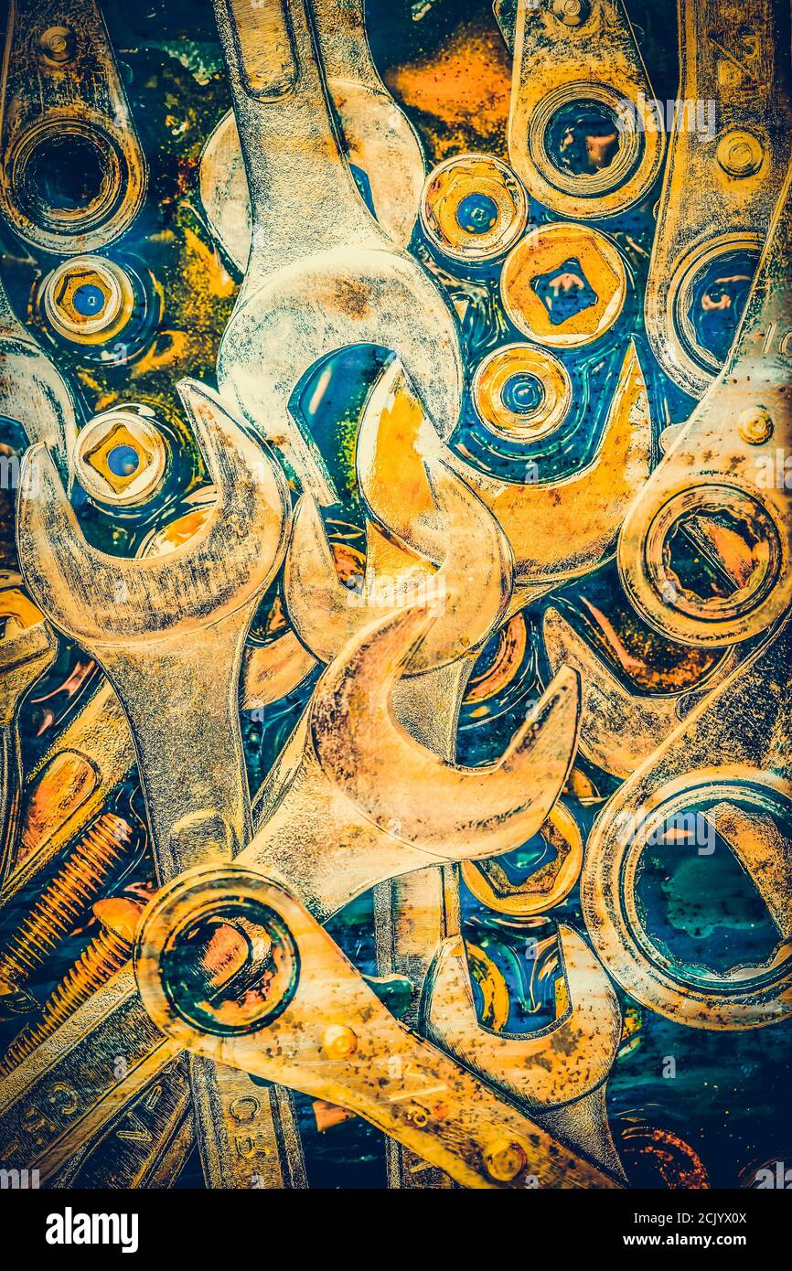 Set of manual tools Stock Photo - Alamy