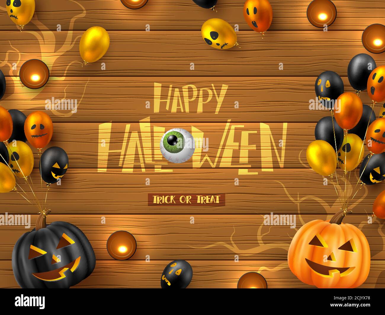 Happy halloween horizontal banner Stock Vector Images - Alamy