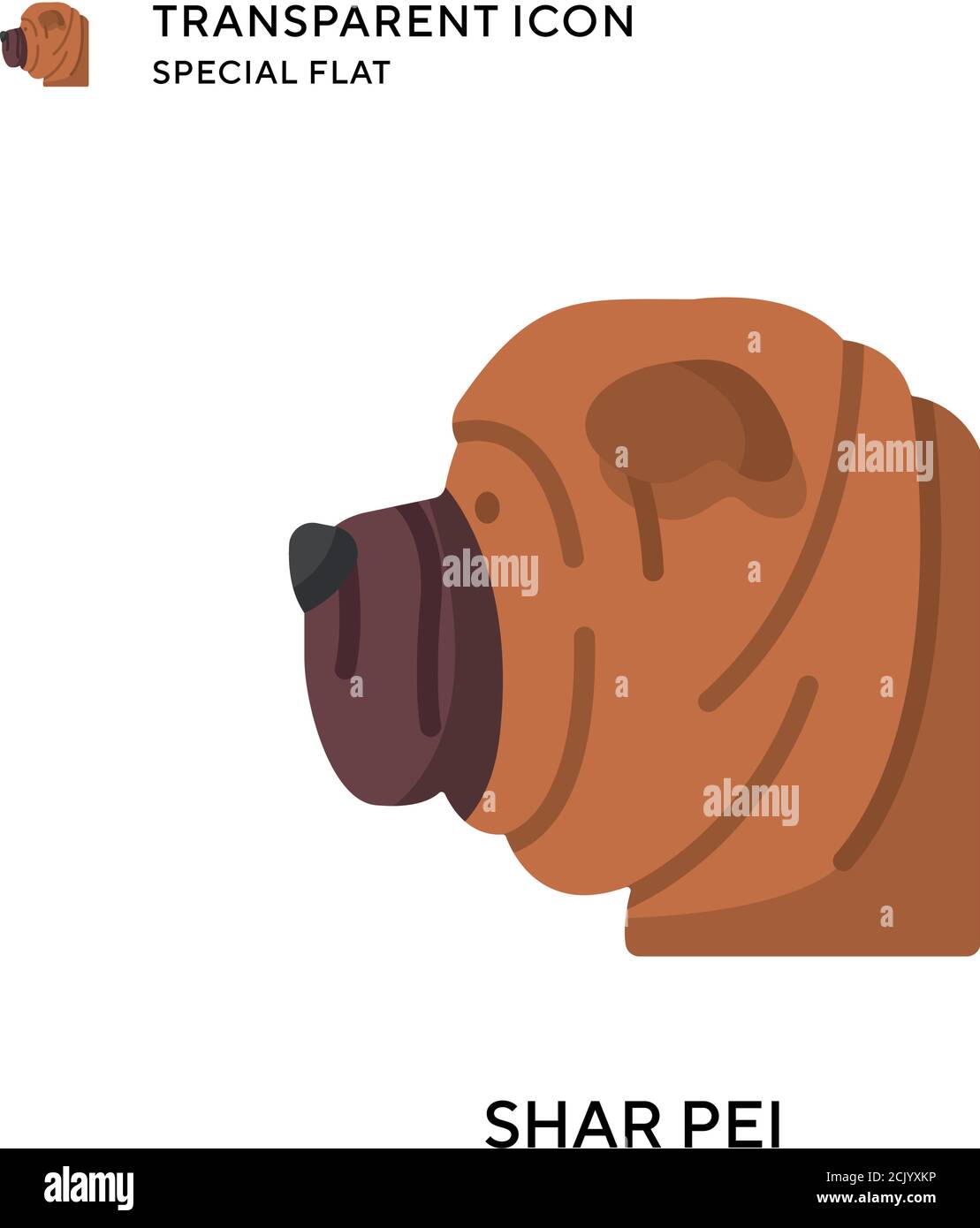 Shar pei vector icon. Flat style illustration. EPS 10 vector Stock ...