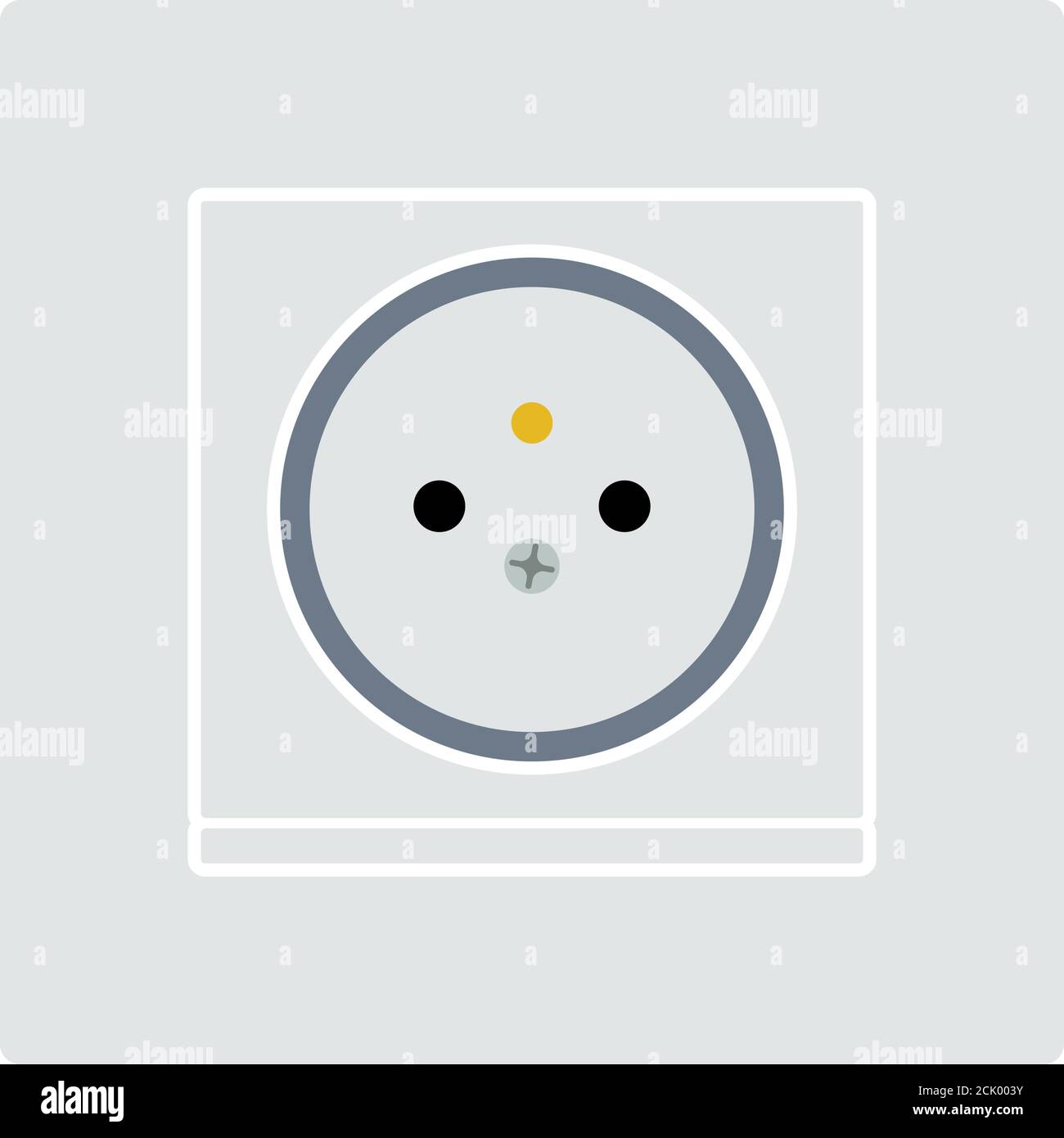 France Electrical Socket Icon. Flat Color Design. Vector Illustration ...