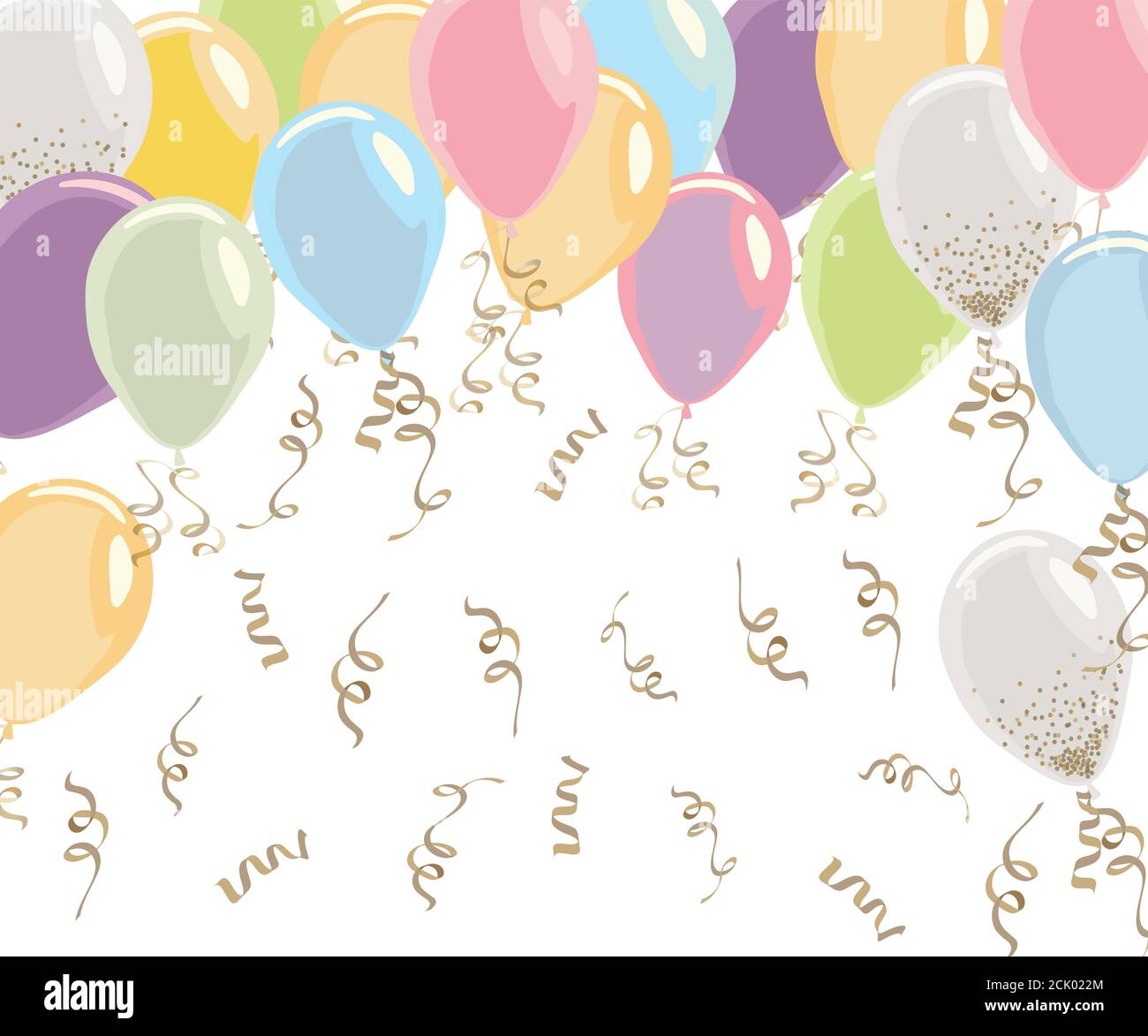 Colorful pastel color balloons isolated on white, celebrate party ...