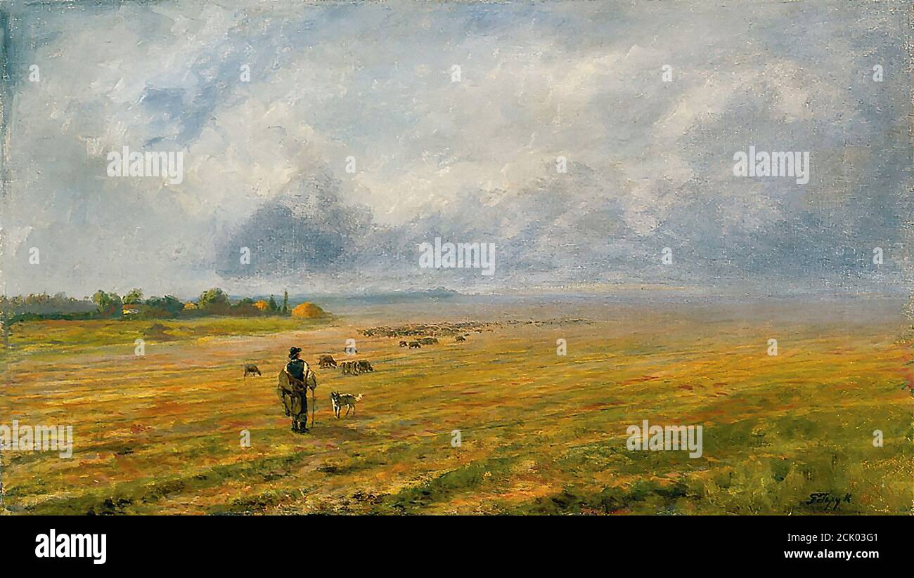 Telepy Karoly - Grazing in the Fields - Hungarian School - 19th Century ...