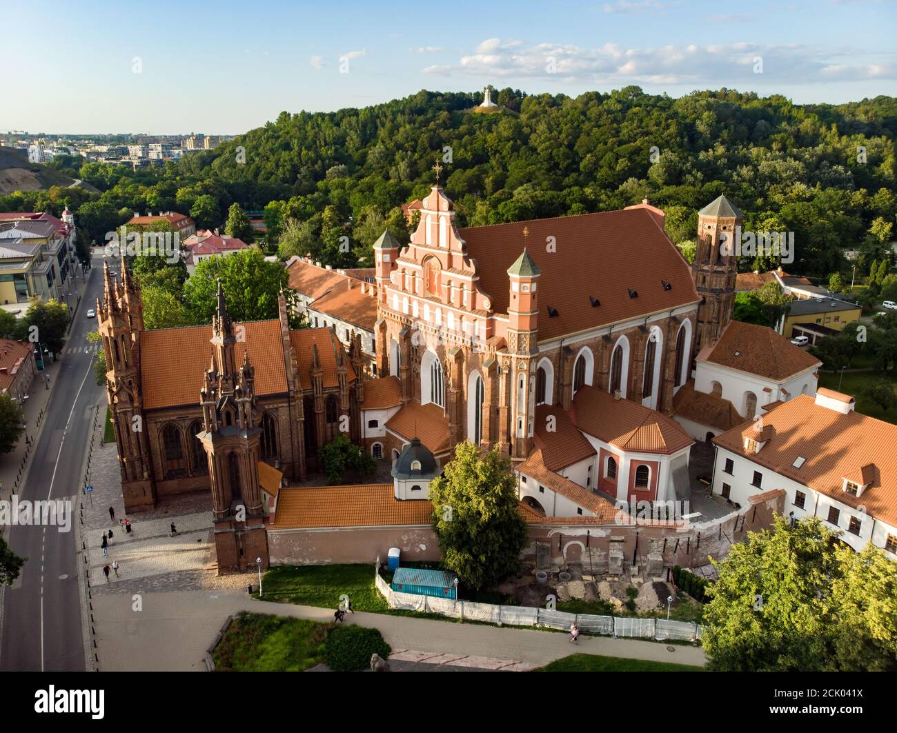 Aerial view of St. Anne's Church and neighbouring Bernardine Church ...