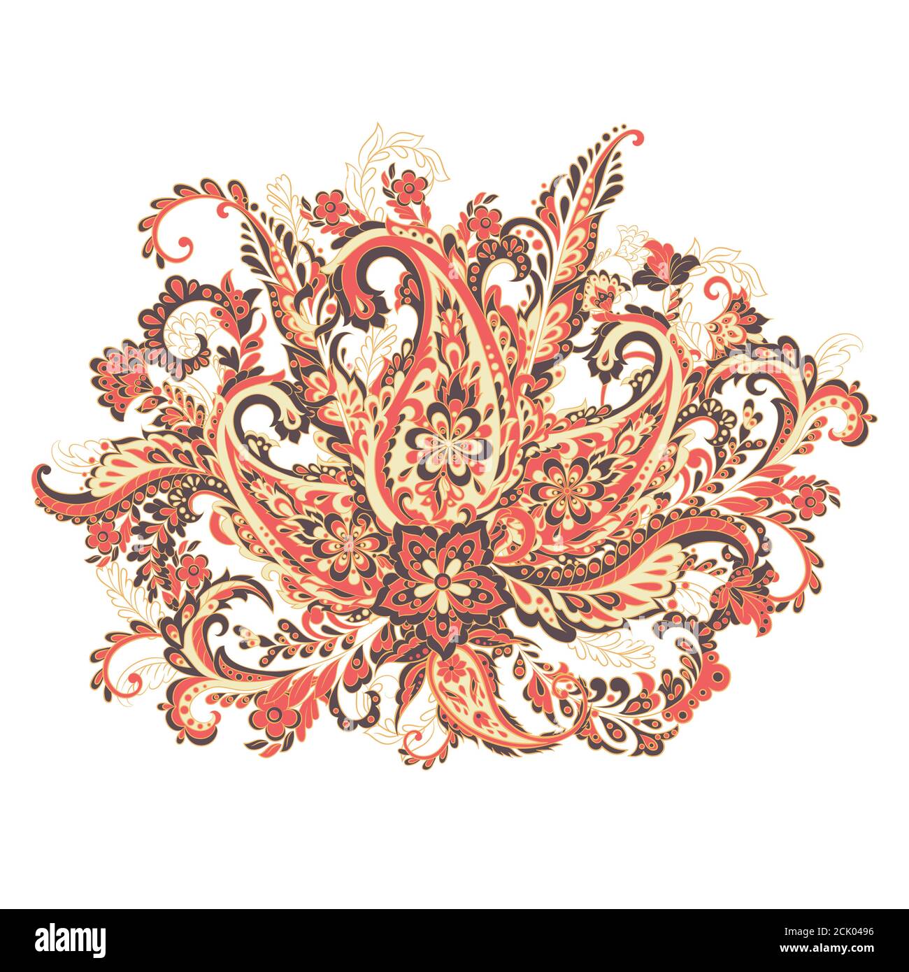 Paisley colorful ornament. Isolated Vector illustration Stock Vector ...