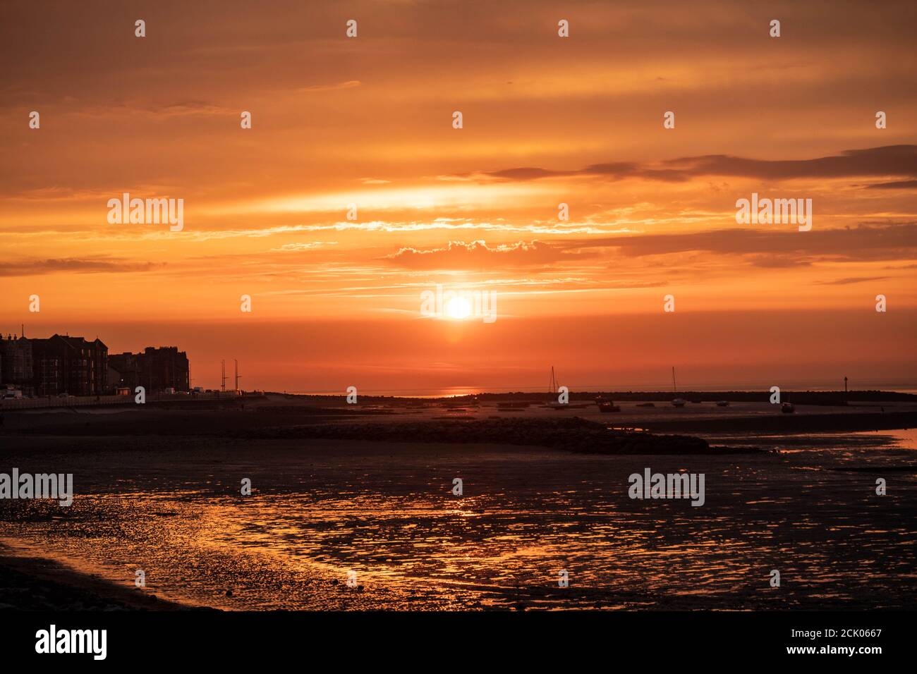Morecambe, Lancashire, United Kingdom. 1st Sep, 2020. The sunset across ...