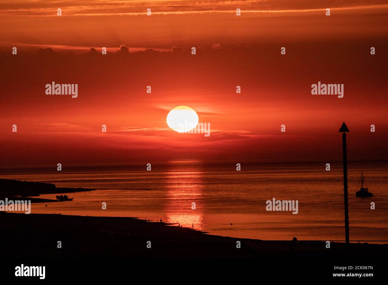 Morecambe, Lancashire, United Kingdom. 1st Sep, 2020. The sunset across ...