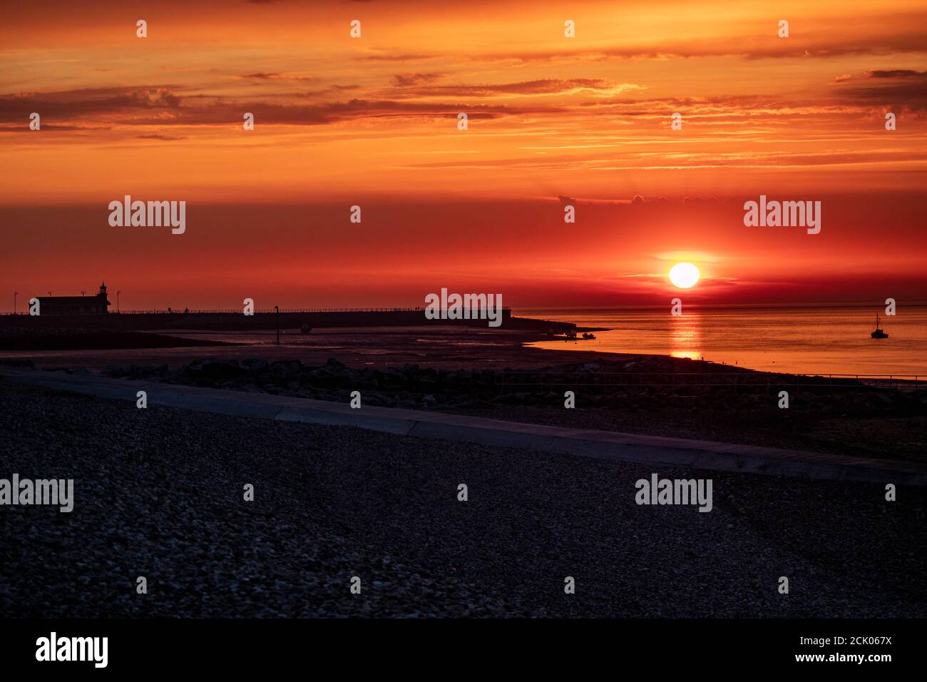 Morecambe, Lancashire, United Kingdom. 1st Sep, 2020. The sunset across ...
