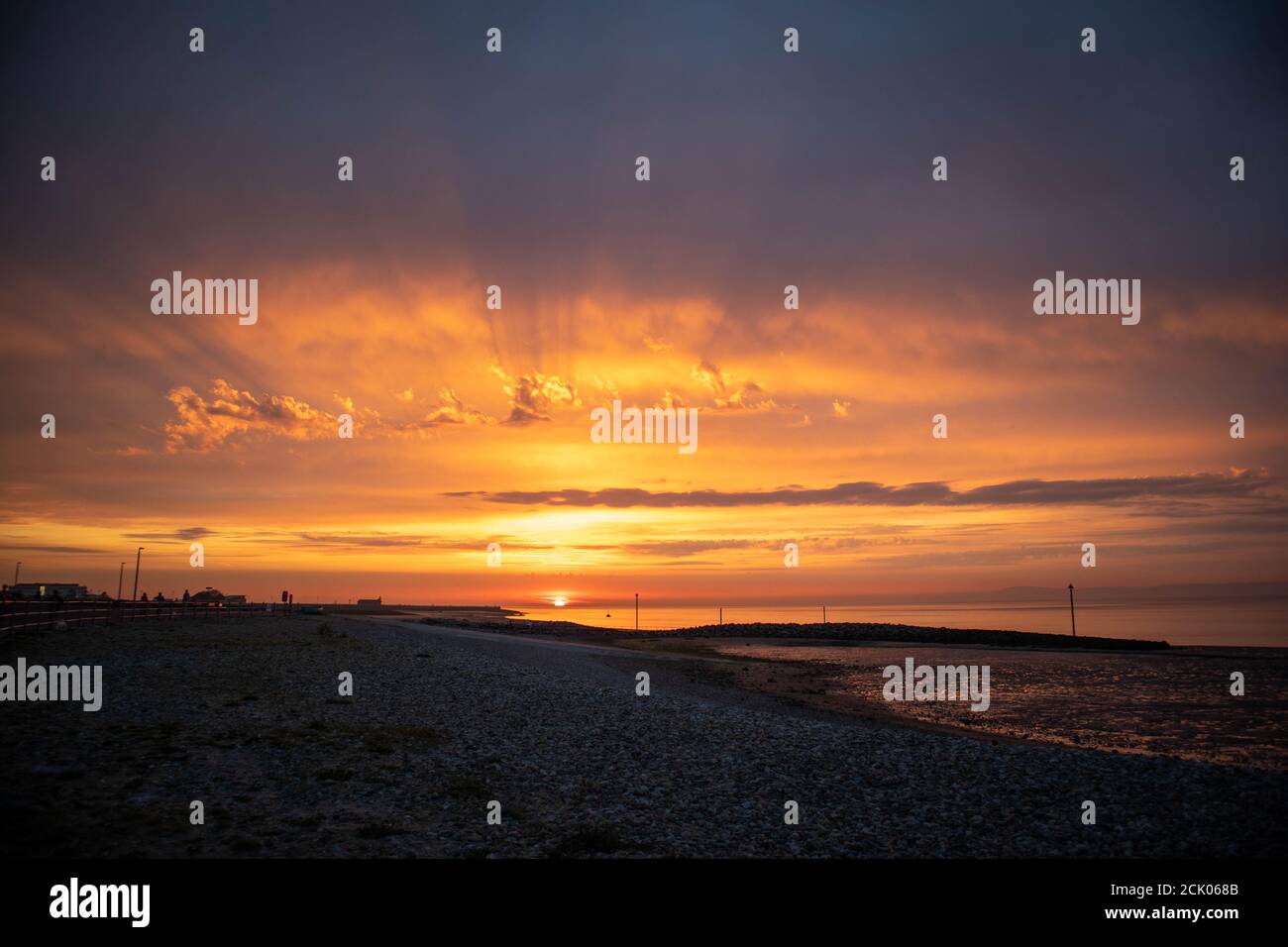Morecambe, Lancashire, United Kingdom. 1st Sep, 2020. The sunset across ...