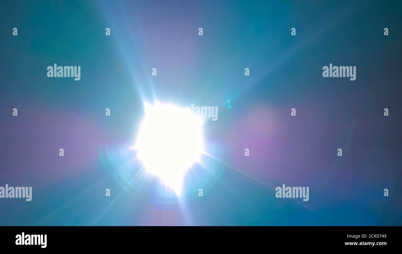 Abstract background - Front view of digital film projector, lens flares ...