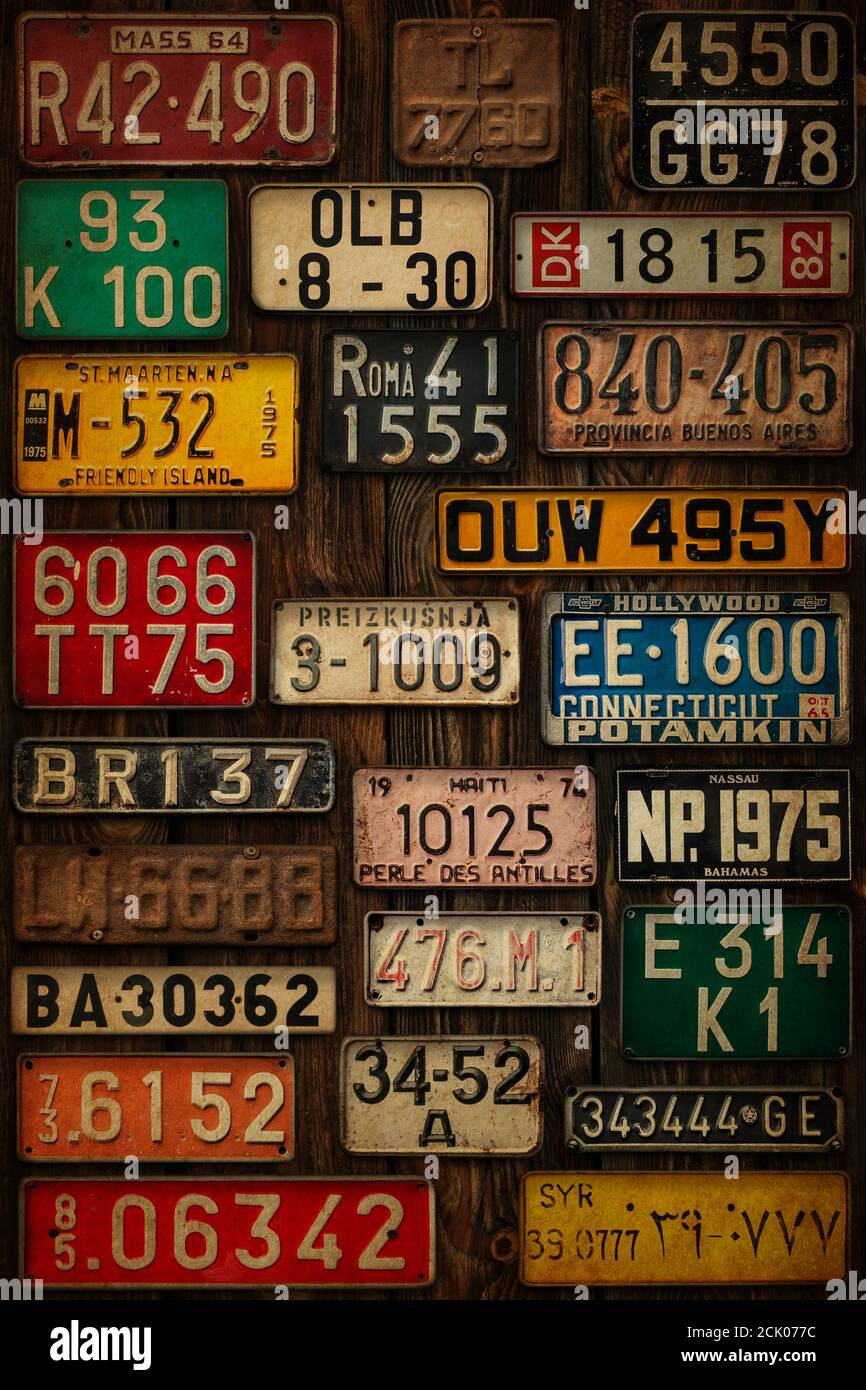 Old number plates hi-res stock photography and images - Alamy