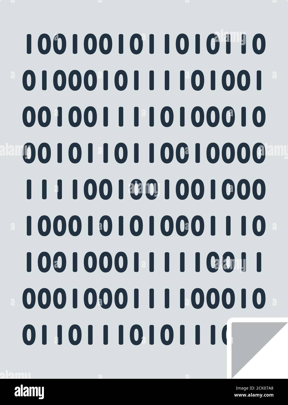 Sheet With Binary Code Icon. Flat Color Design. Vector Illustration ...