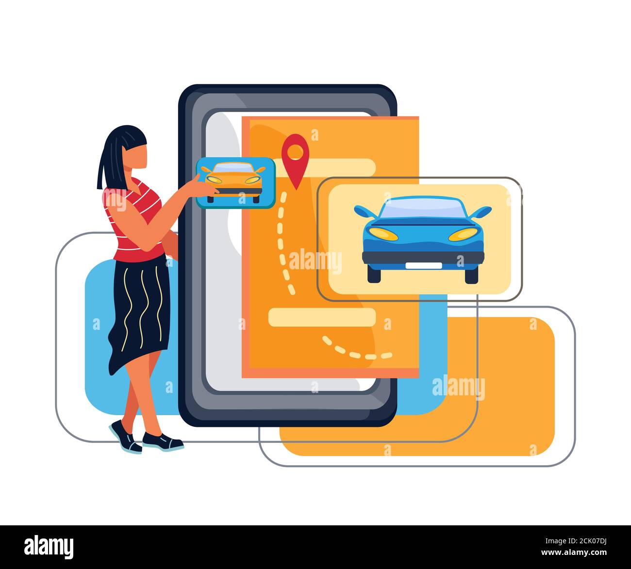 Mobile application ride share Cut Out Stock Images & Pictures - Alamy