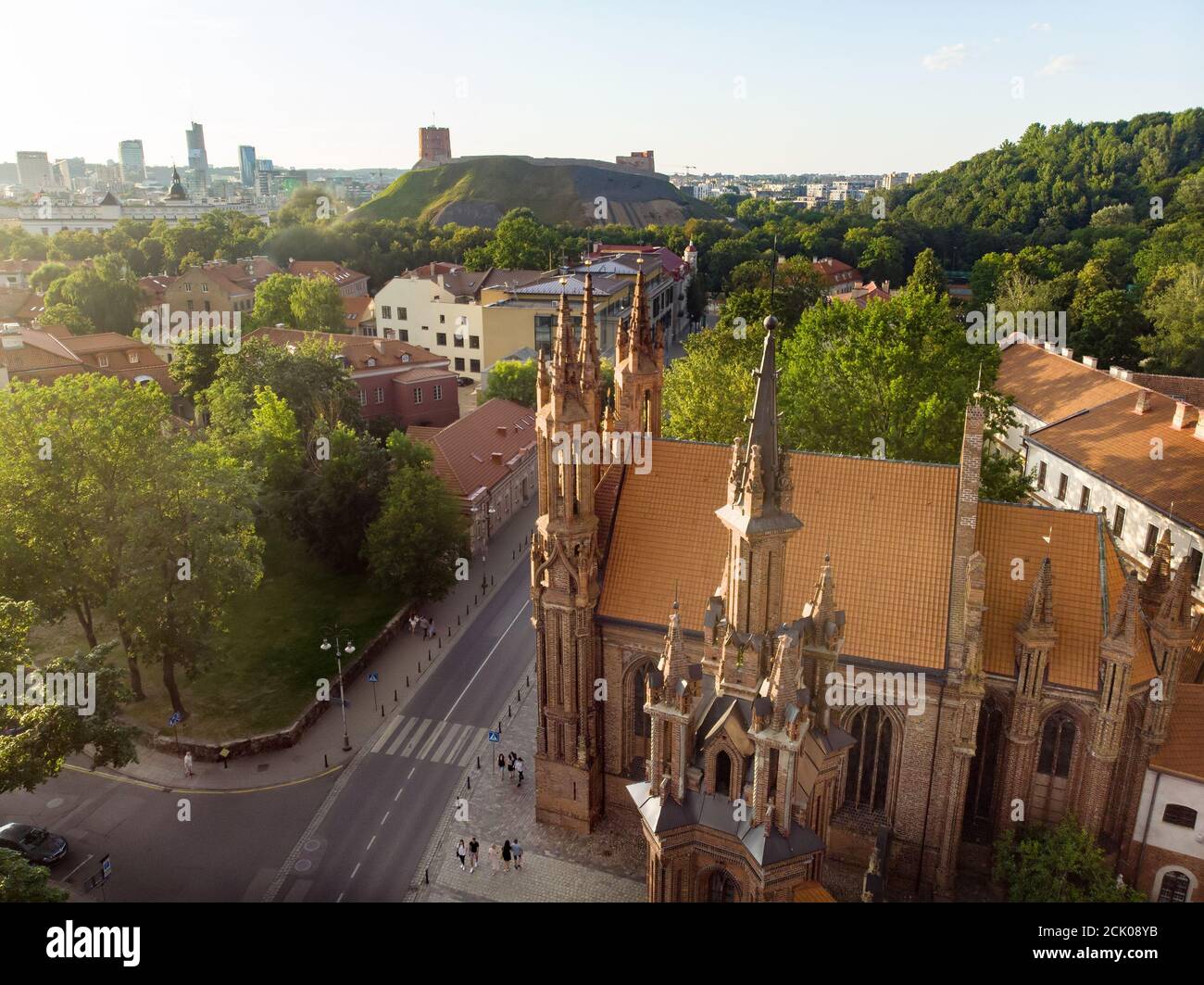 Aerial view of St. Anne's Church and neighbouring Bernardine Church ...