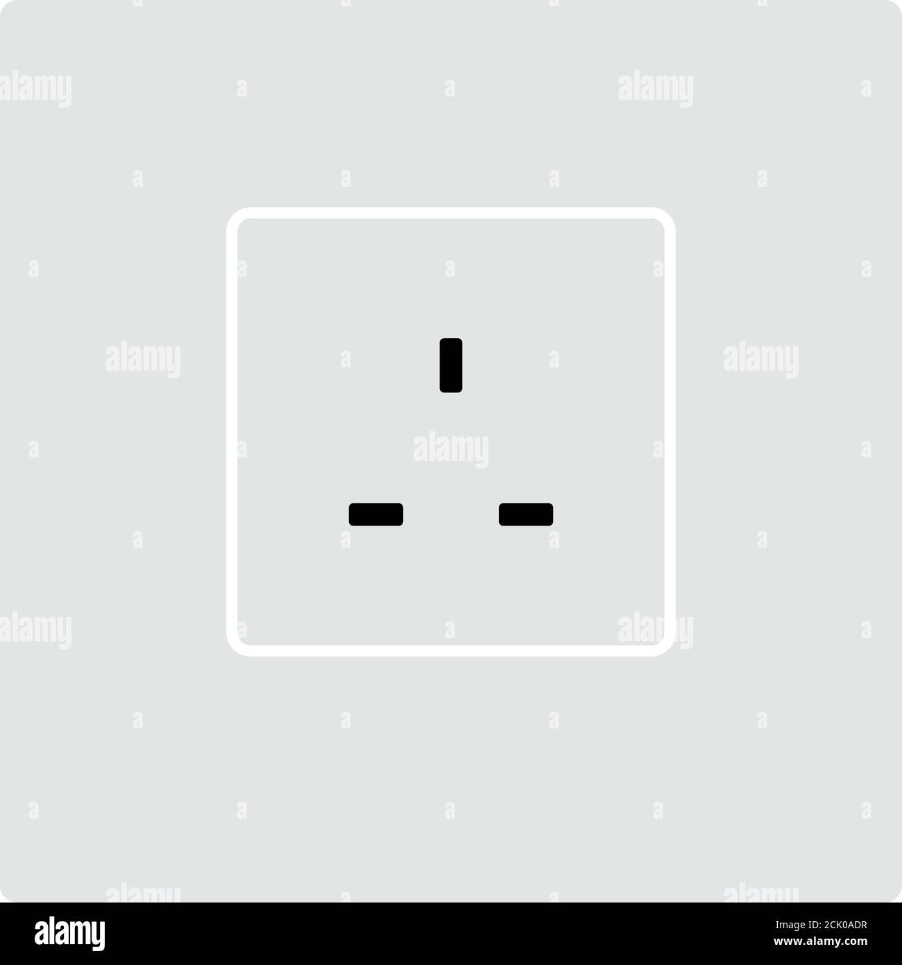 Great Britain Electrical Socket Icon. Flat Color Design. Vector ...