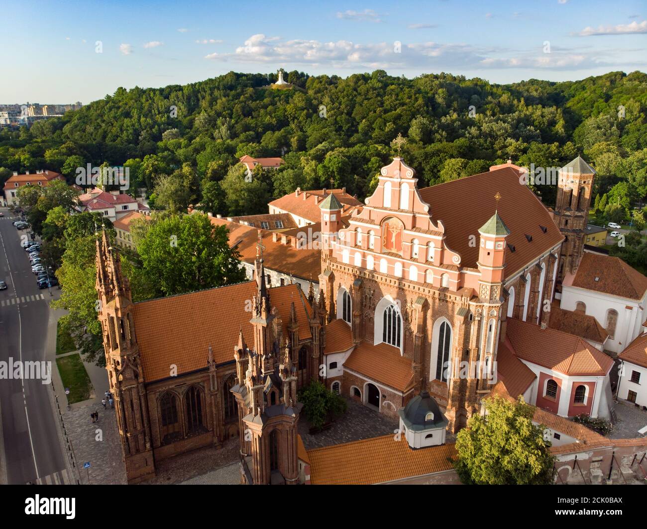 Aerial view of St. Anne's Church and neighbouring Bernardine Church ...